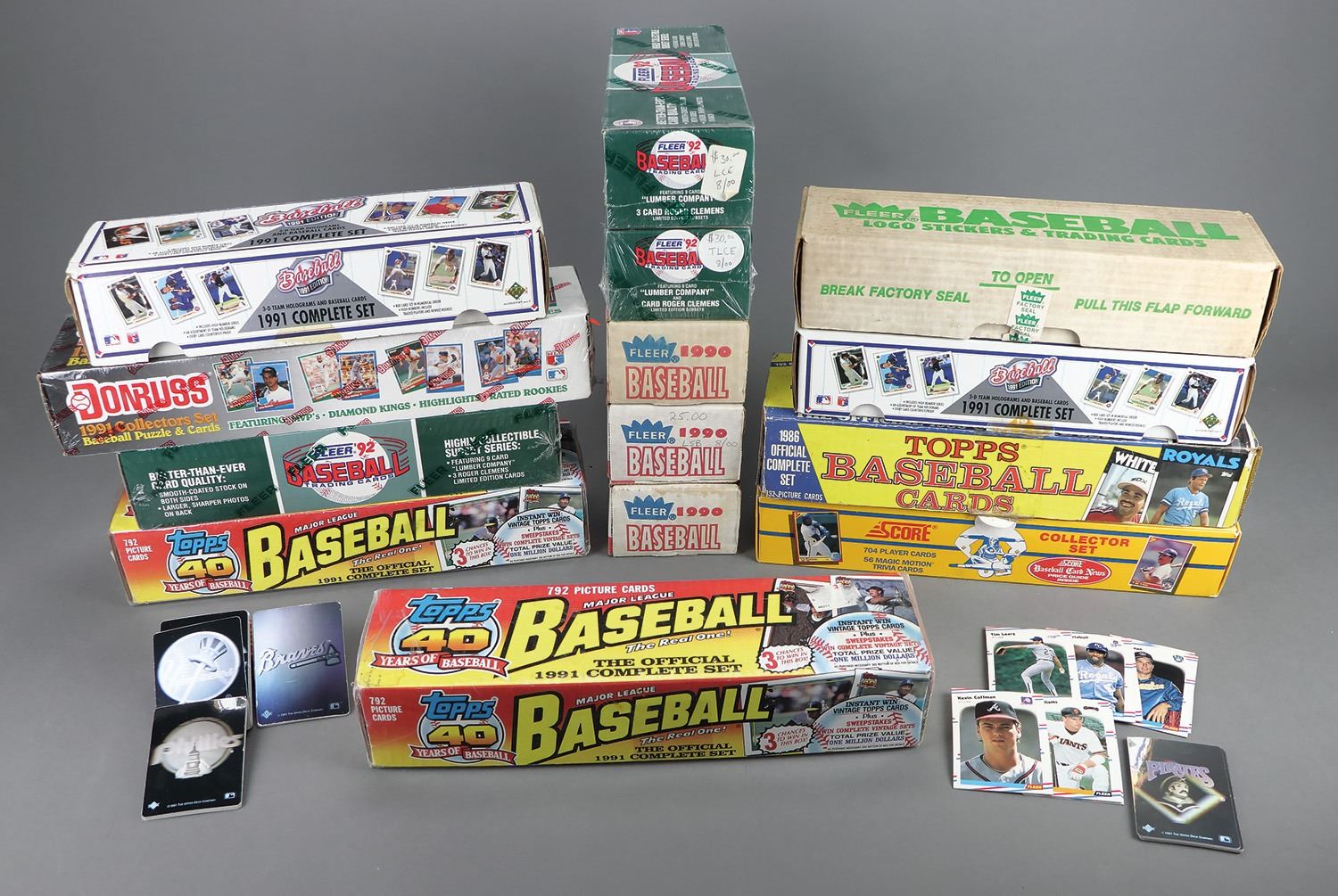 Assortment of Baseball Complete Sets & Boxes from the 80s & 90s, Some ...