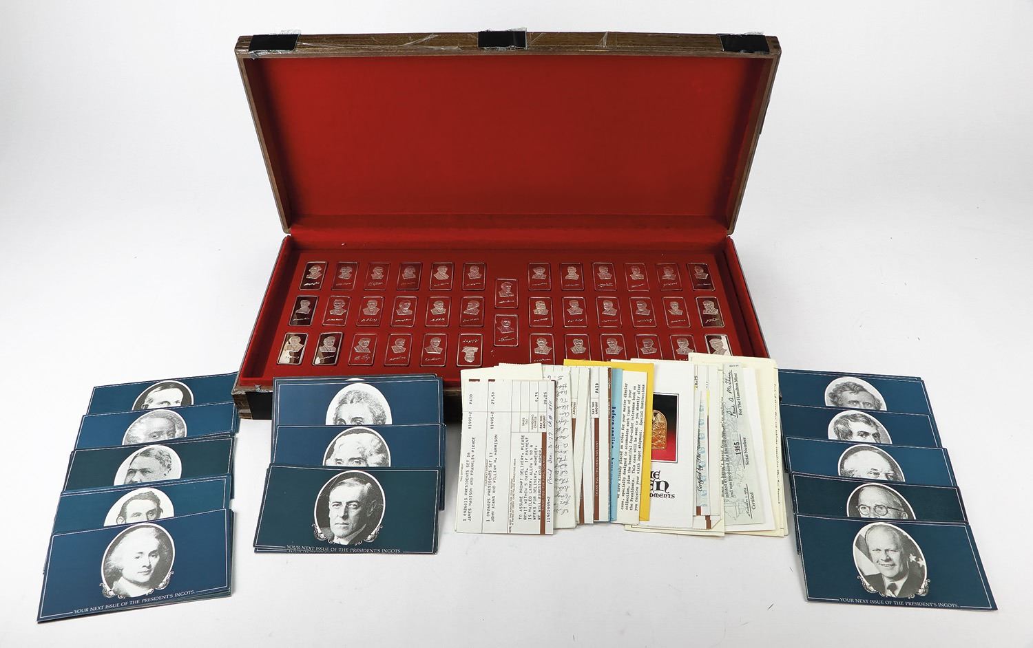 Hamilton Mint, 1976 Set of 38, 1 Ounce Presidents Ingots,