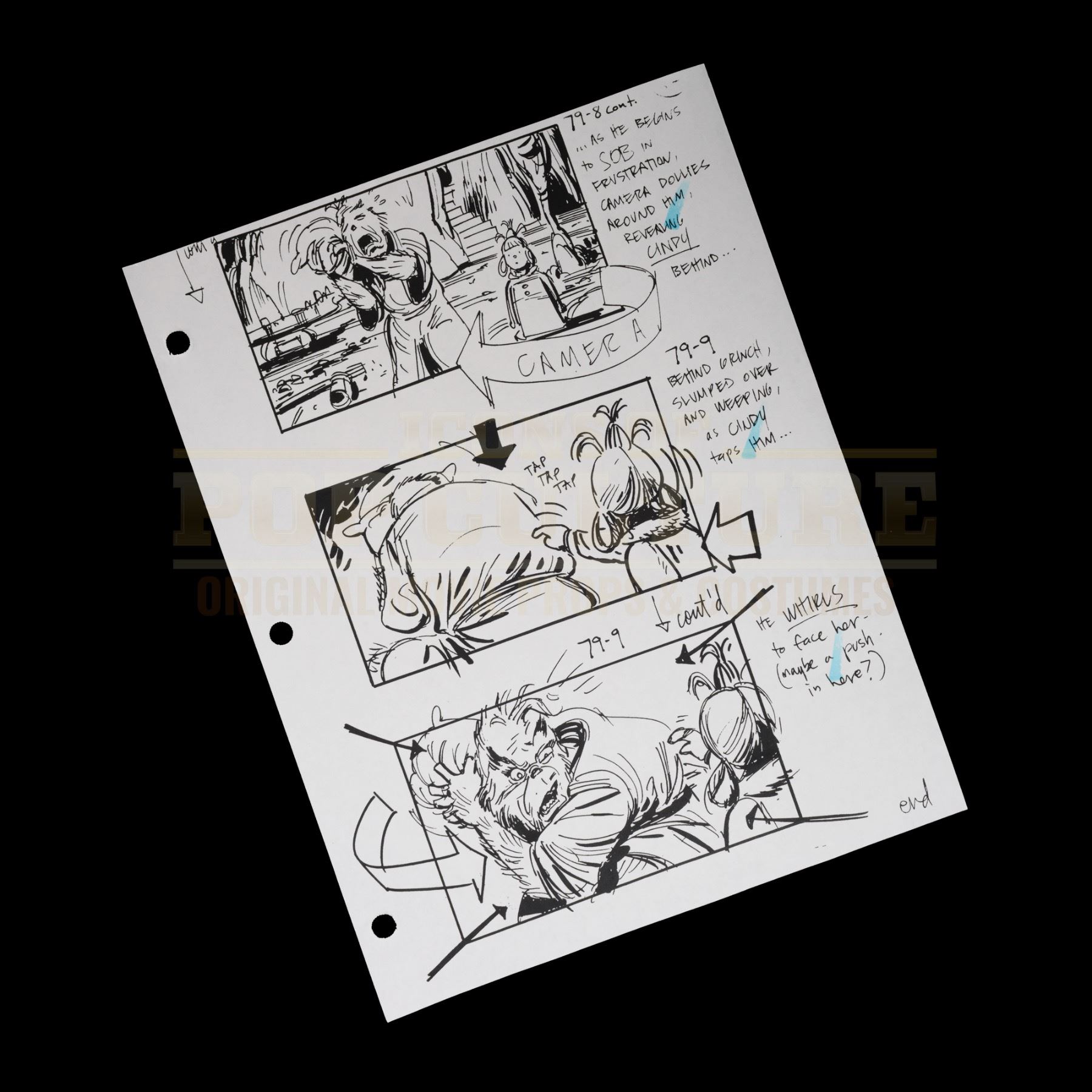 How The Grinch Stole Christmas Production Used Storyboard Print H3 179
