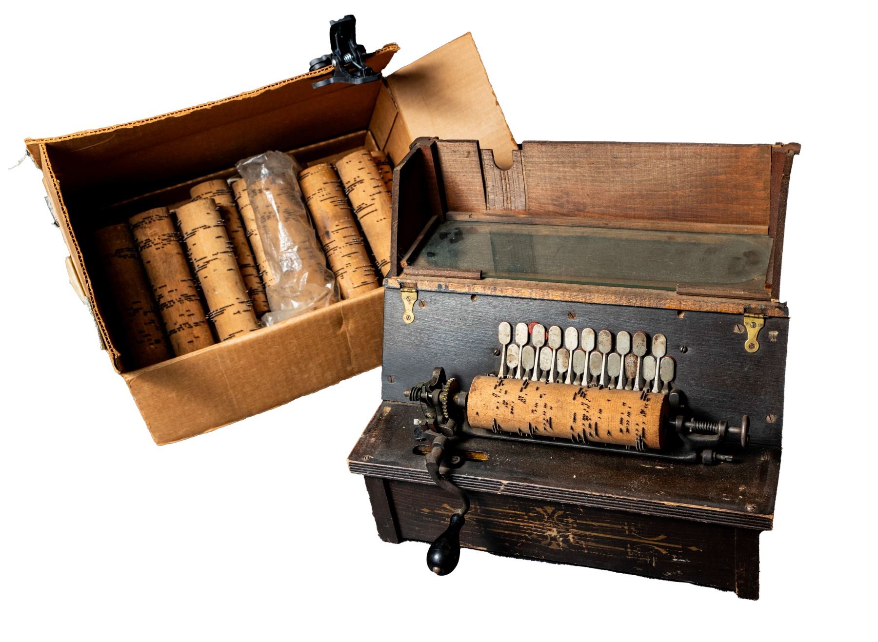 Antique Crank Roller Organ