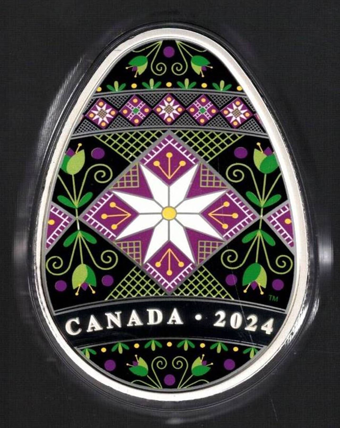 2024 Canada $20 Dollars PYSANKA 1oz .9999 Pure Silver Easter Egg Shaped ...
