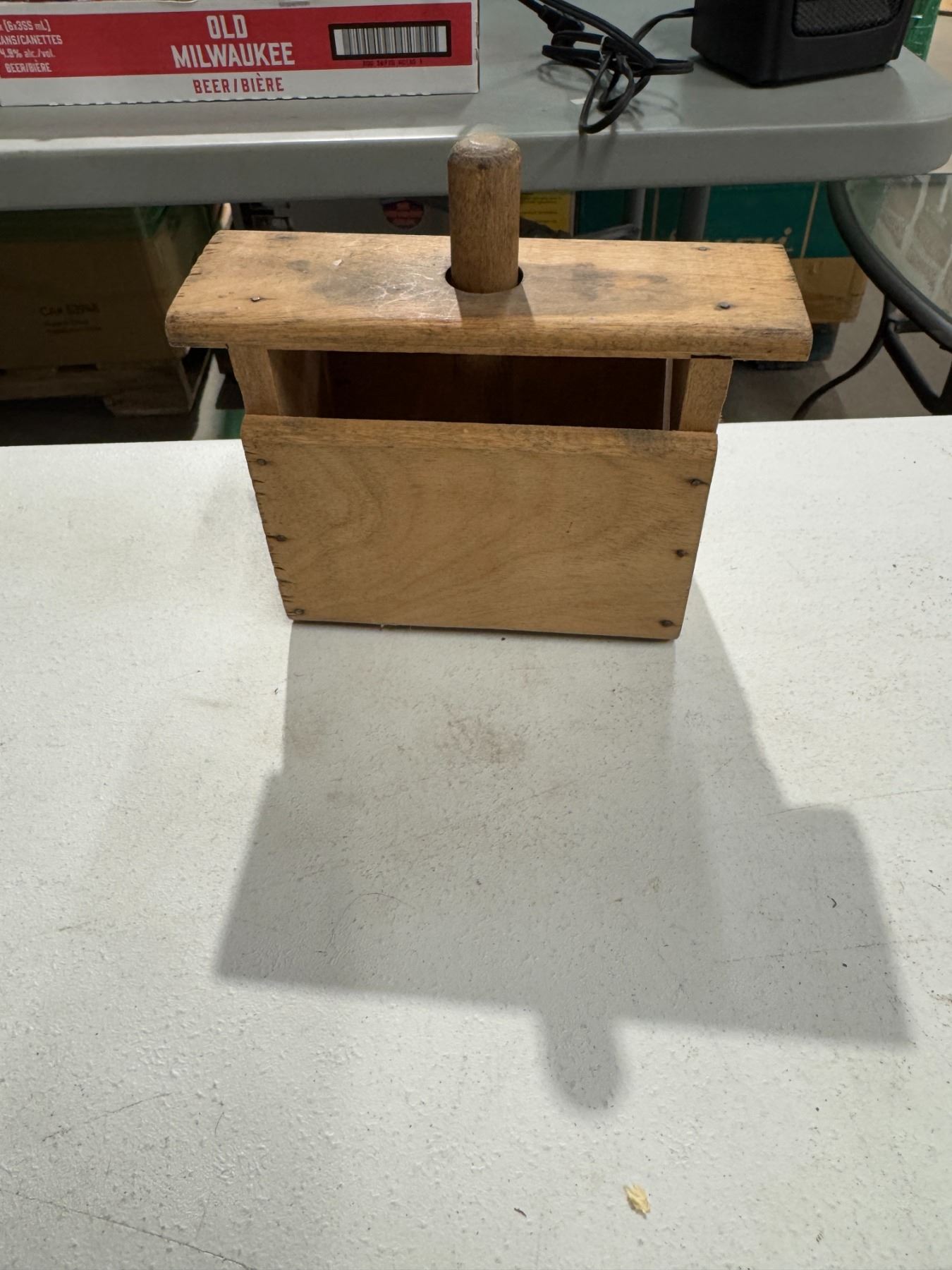 Antique wood, butter press