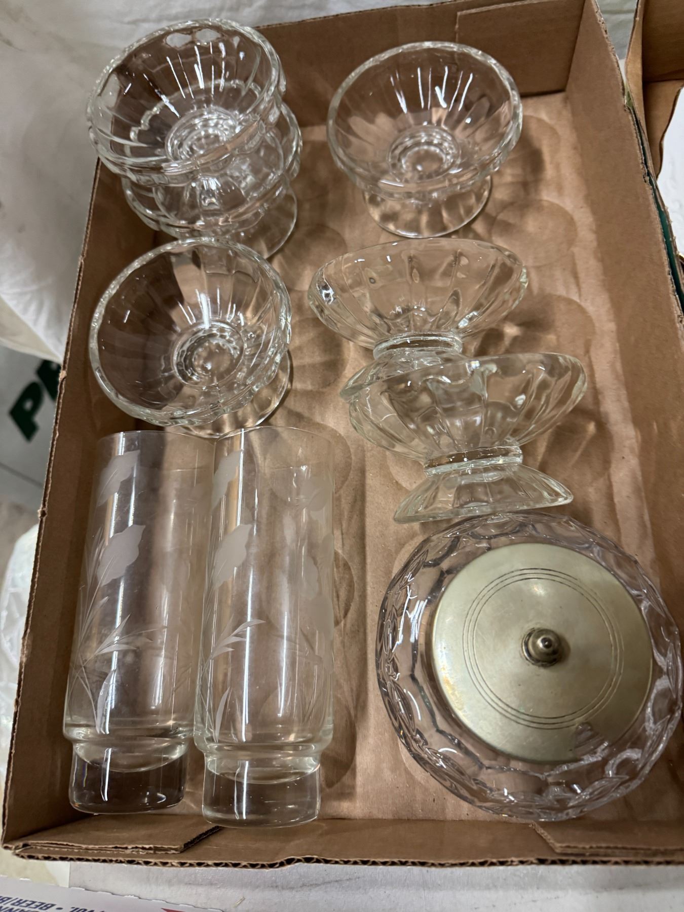 Vintage dessert, dishes, and other