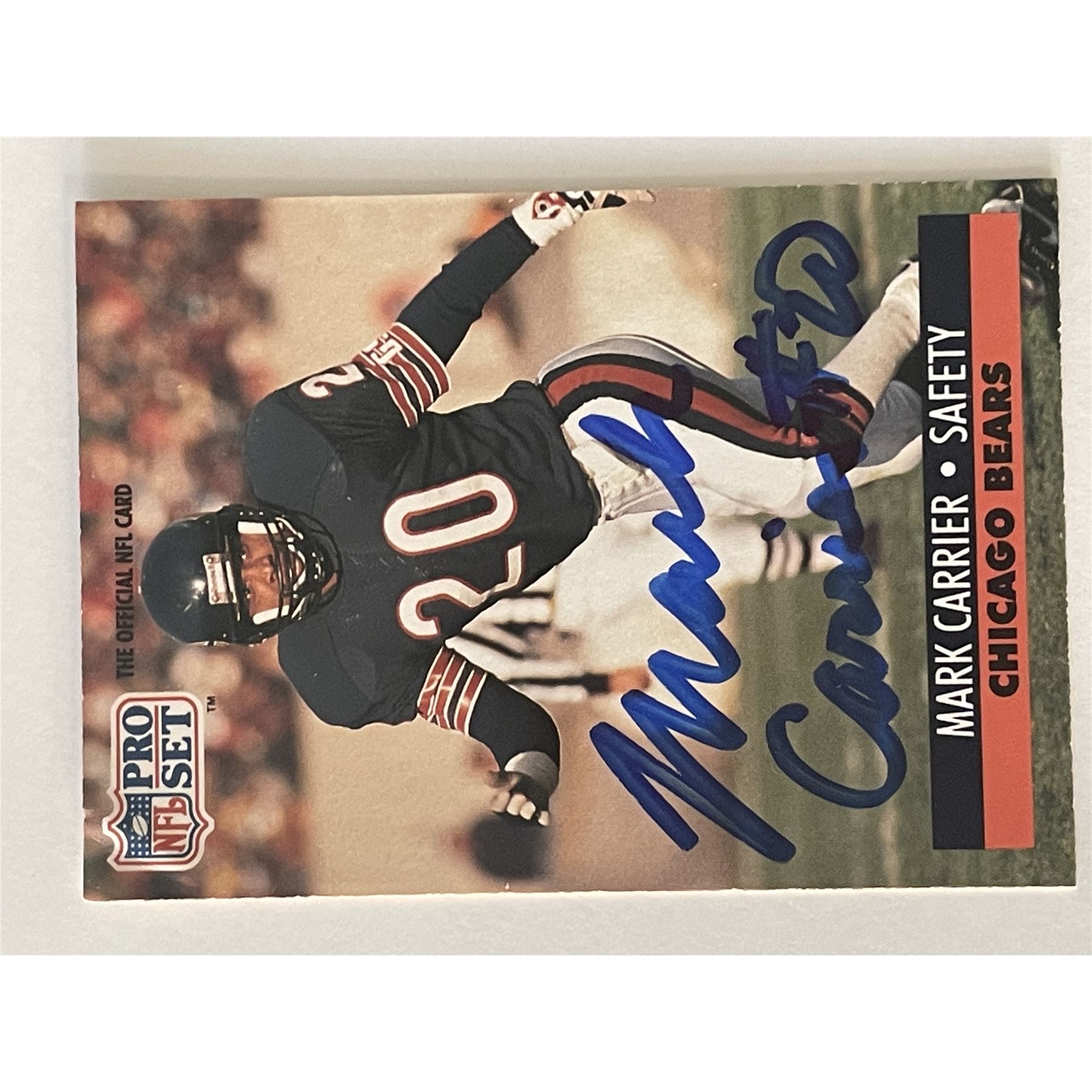 Chicago Bears Mark Carrier 1991 NFL #101 signed trading card