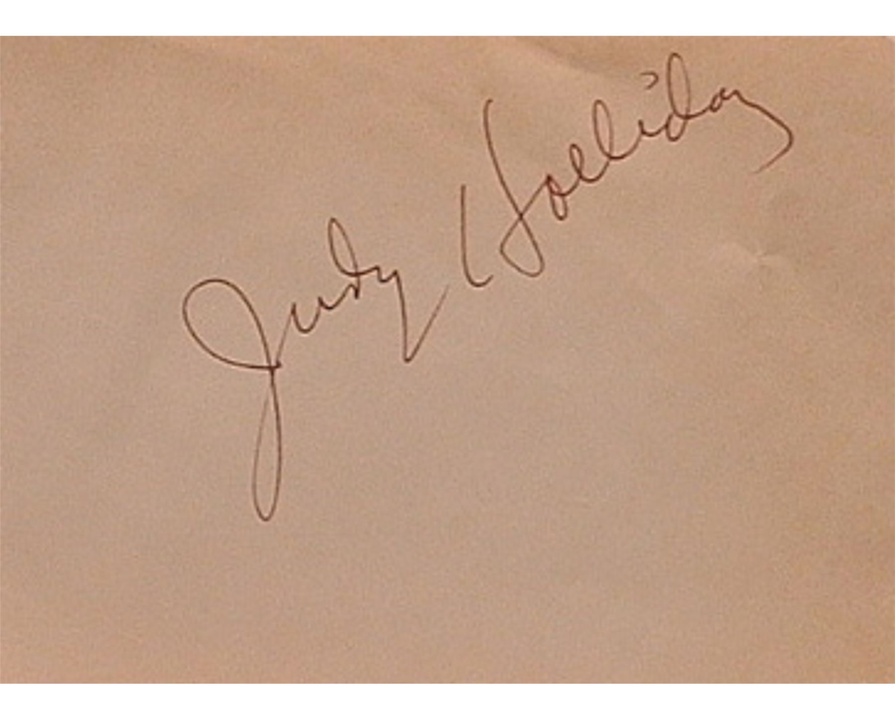 Judy Holliday signature slip