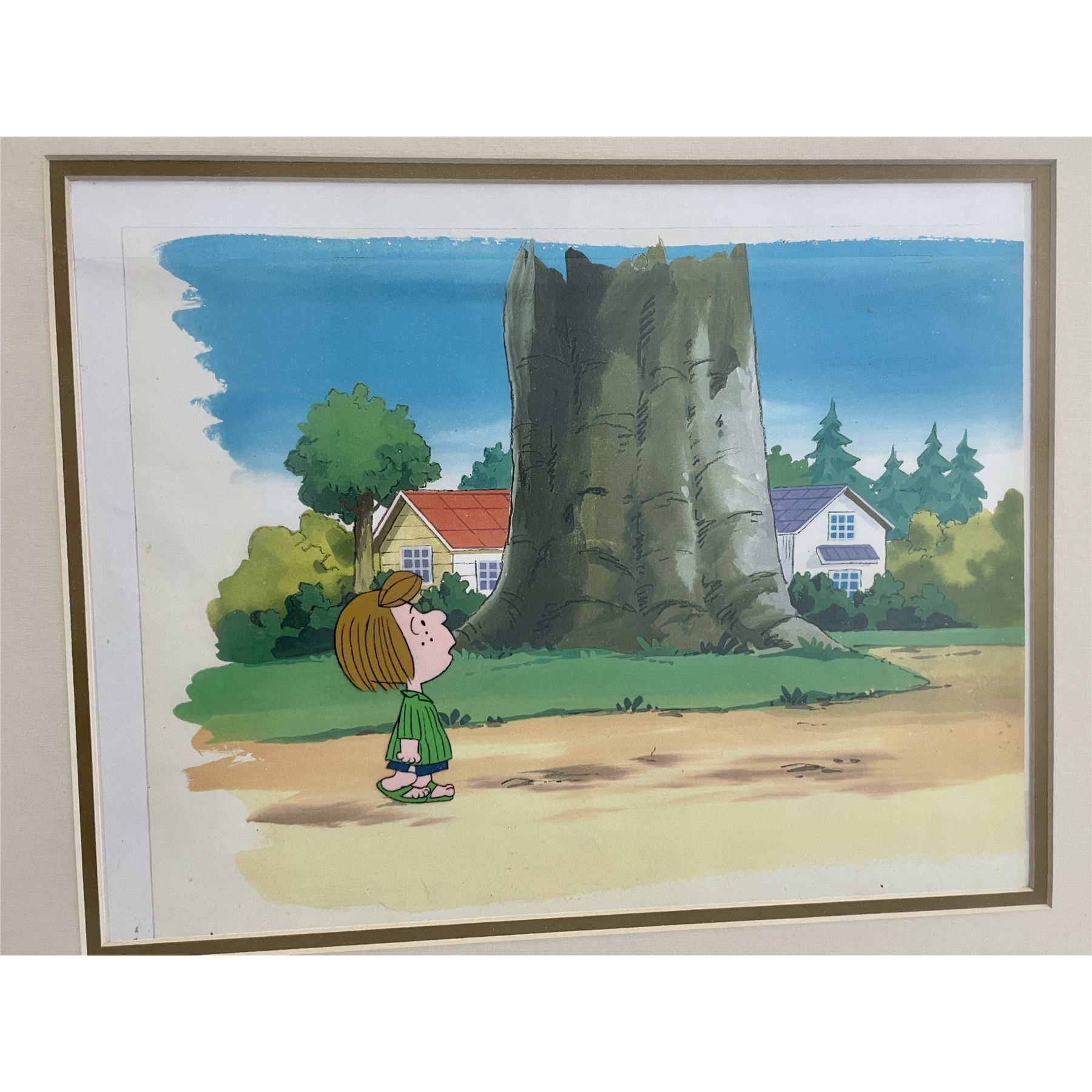 Peanuts character Peppermint Patty framed and matted sericell