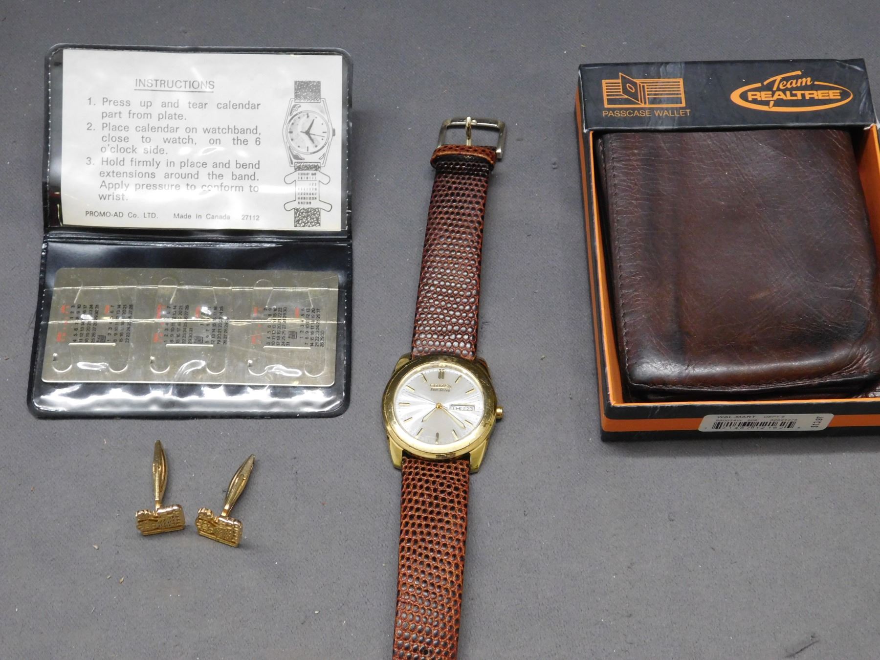 Citizen ECO Drive Watch *works* , Leather Wallet, Watch Calendar, RBC ...