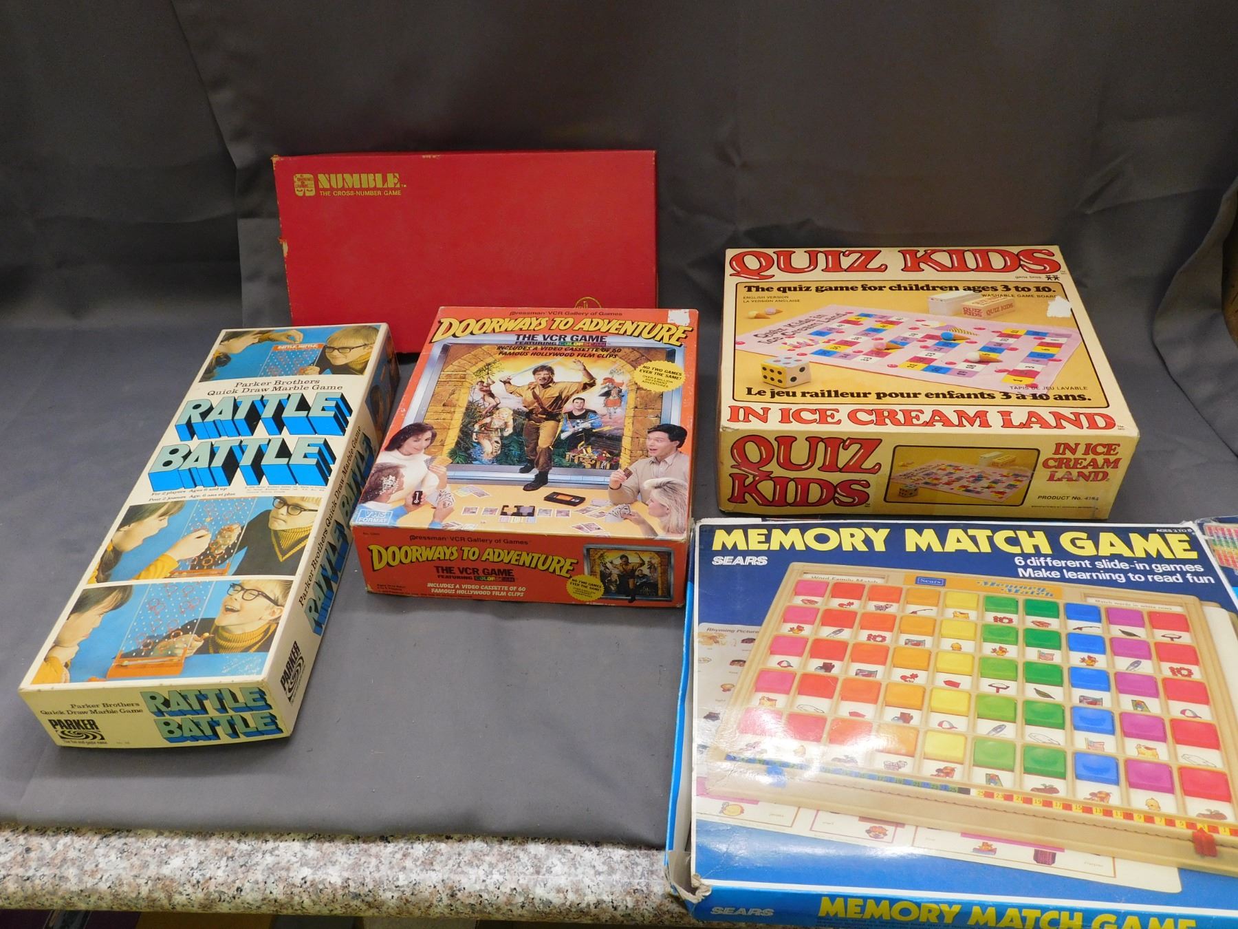 Lot of 5 Vintage Board Games Quiz Kids, Memory Match Game, Doorways to ...
