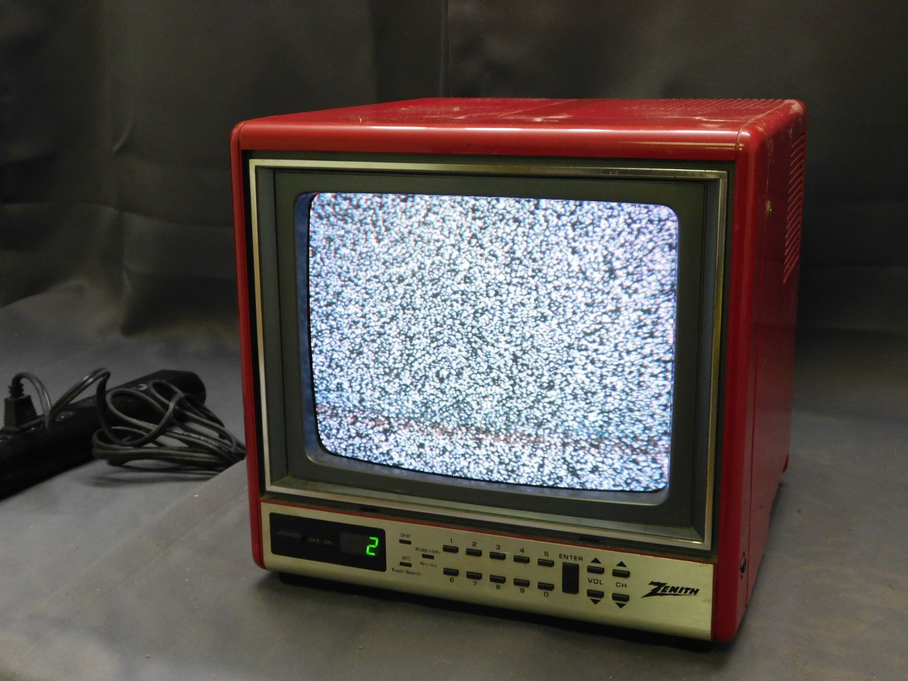 Zenith Red Portable Television Vintage 10" Screen