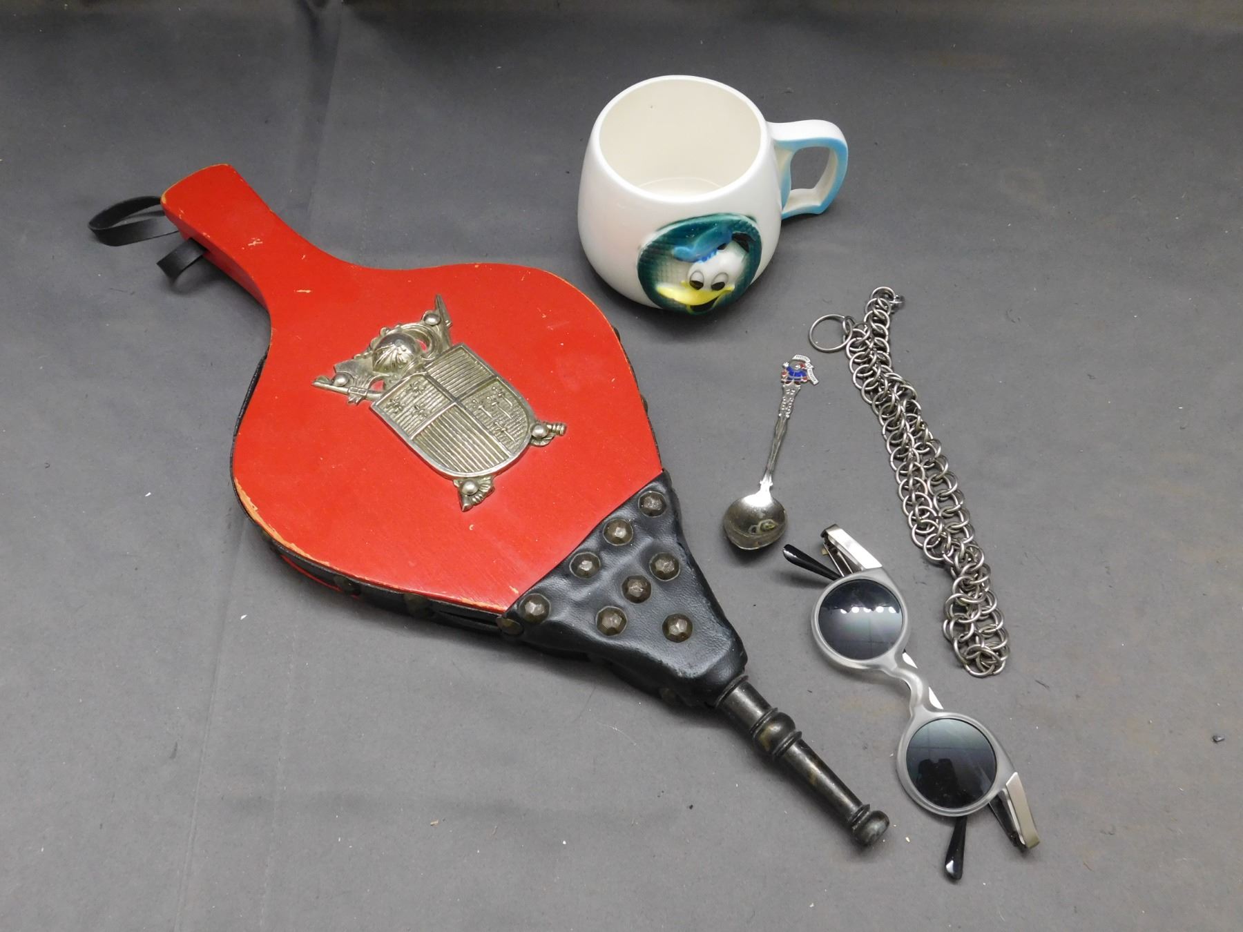 END OF THE RUN Fireplace Bellows, Disney Donald Duck Mug, Spoon ...