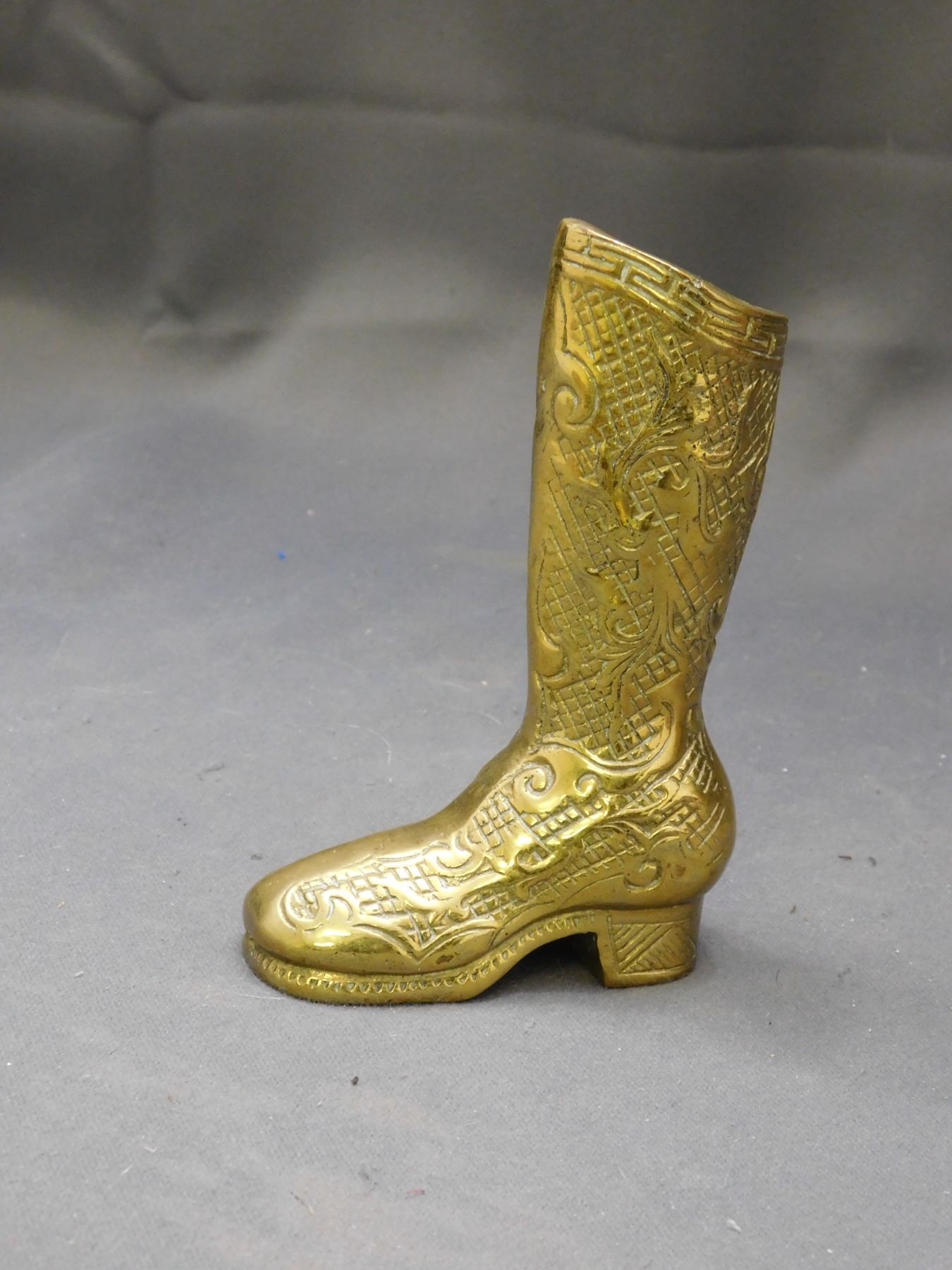 Vintage Solid Brass Cowboy Western 4" Mini Boot