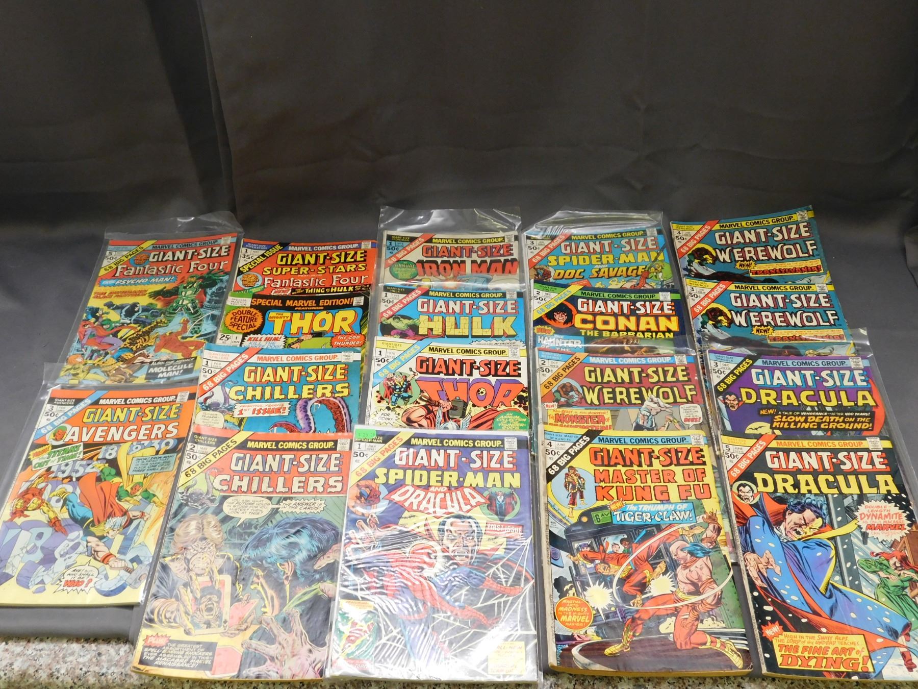 Lot of 18 Marvel Giant Size Comic Books Vintage