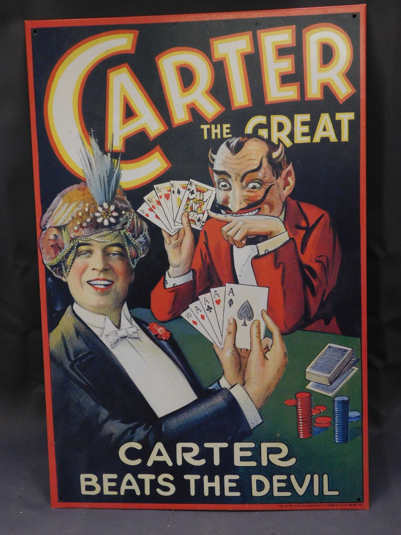 Carter The Great Carter Beats The Devil Tin Advertisement Sign
