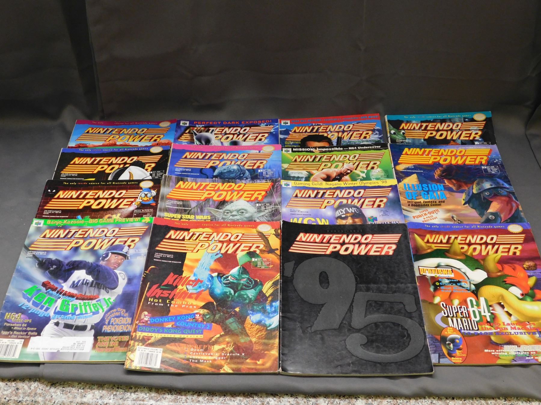 Lot of 15 Vintage Nintendo Power Magazines