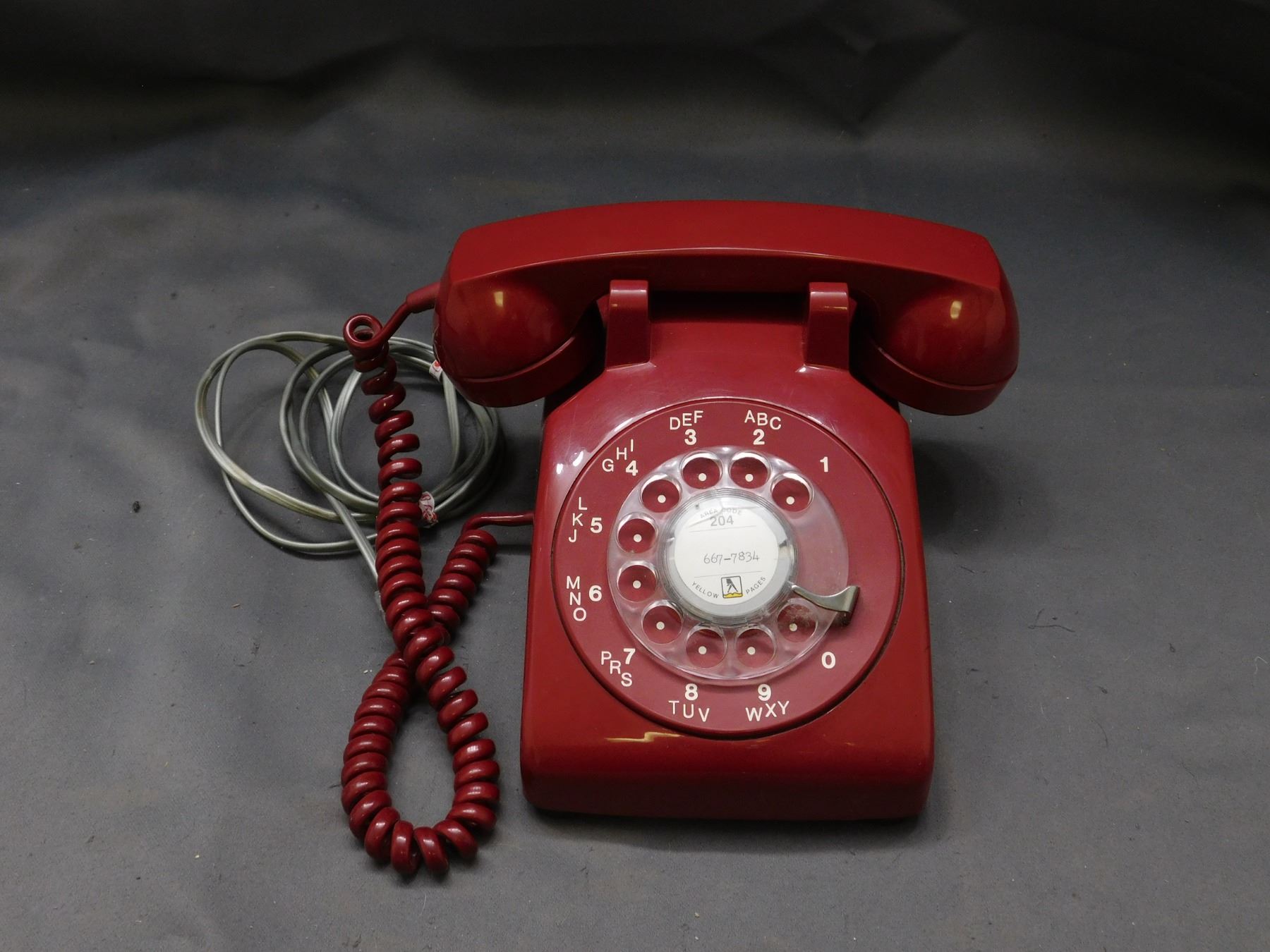 Vintage Red Rotary Telephone