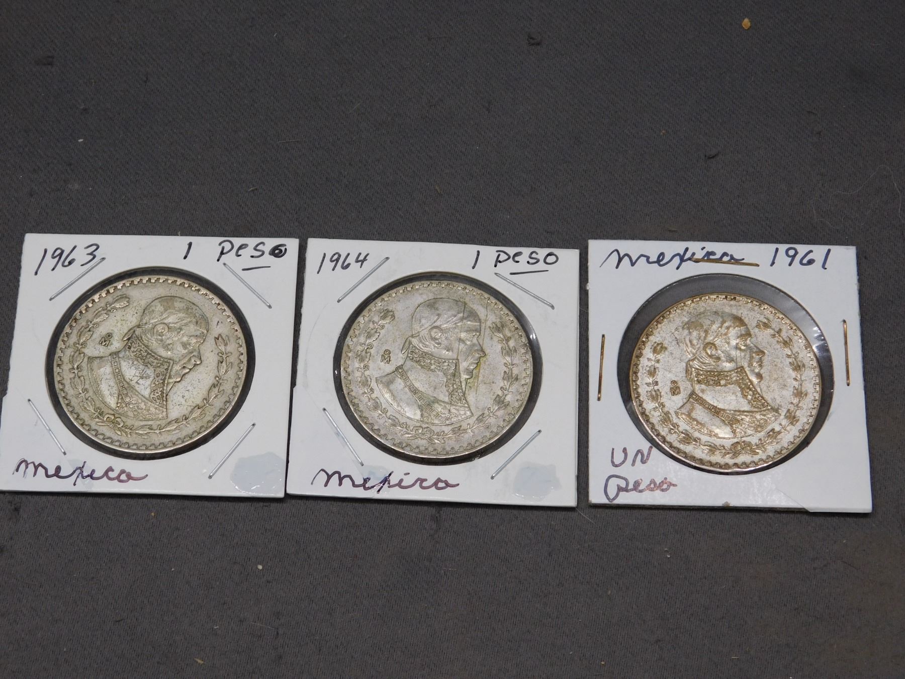 1961, 64, 64 Mexico Large Peso Coins