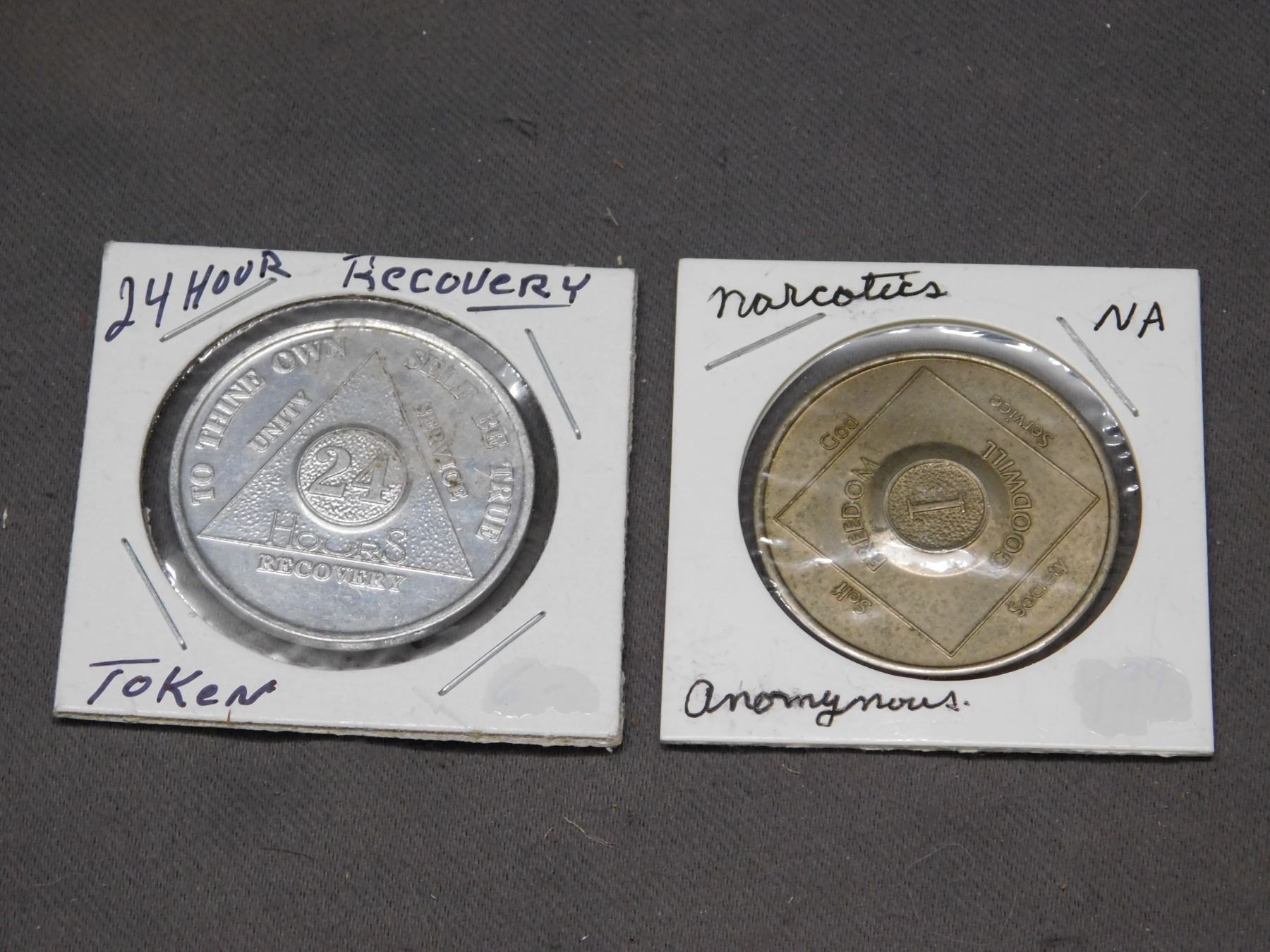Vintage Narcotics Anonymous & 24hr Recovery Tokens