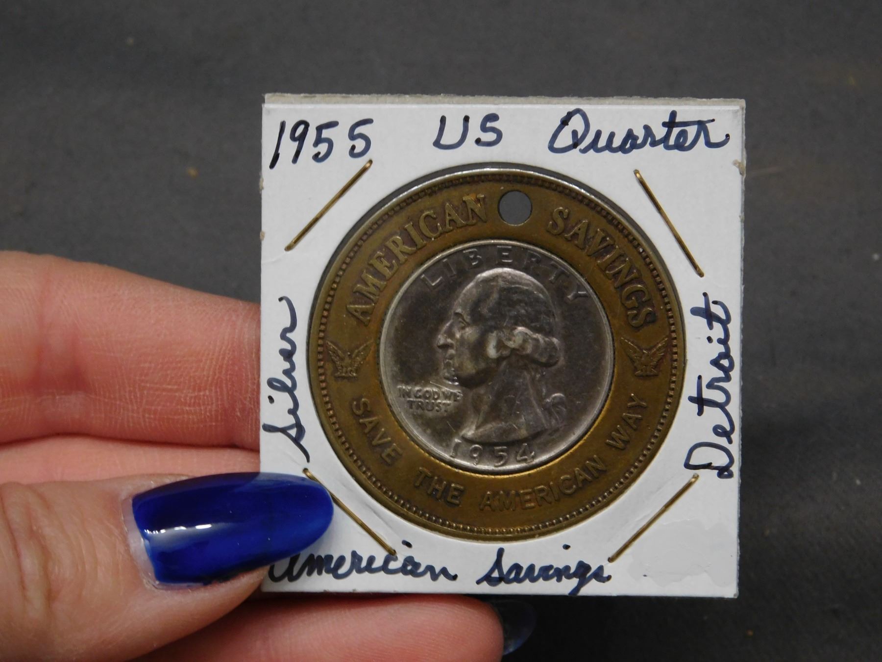 1955 American Savings Detroit MICH US Liberty Quarter