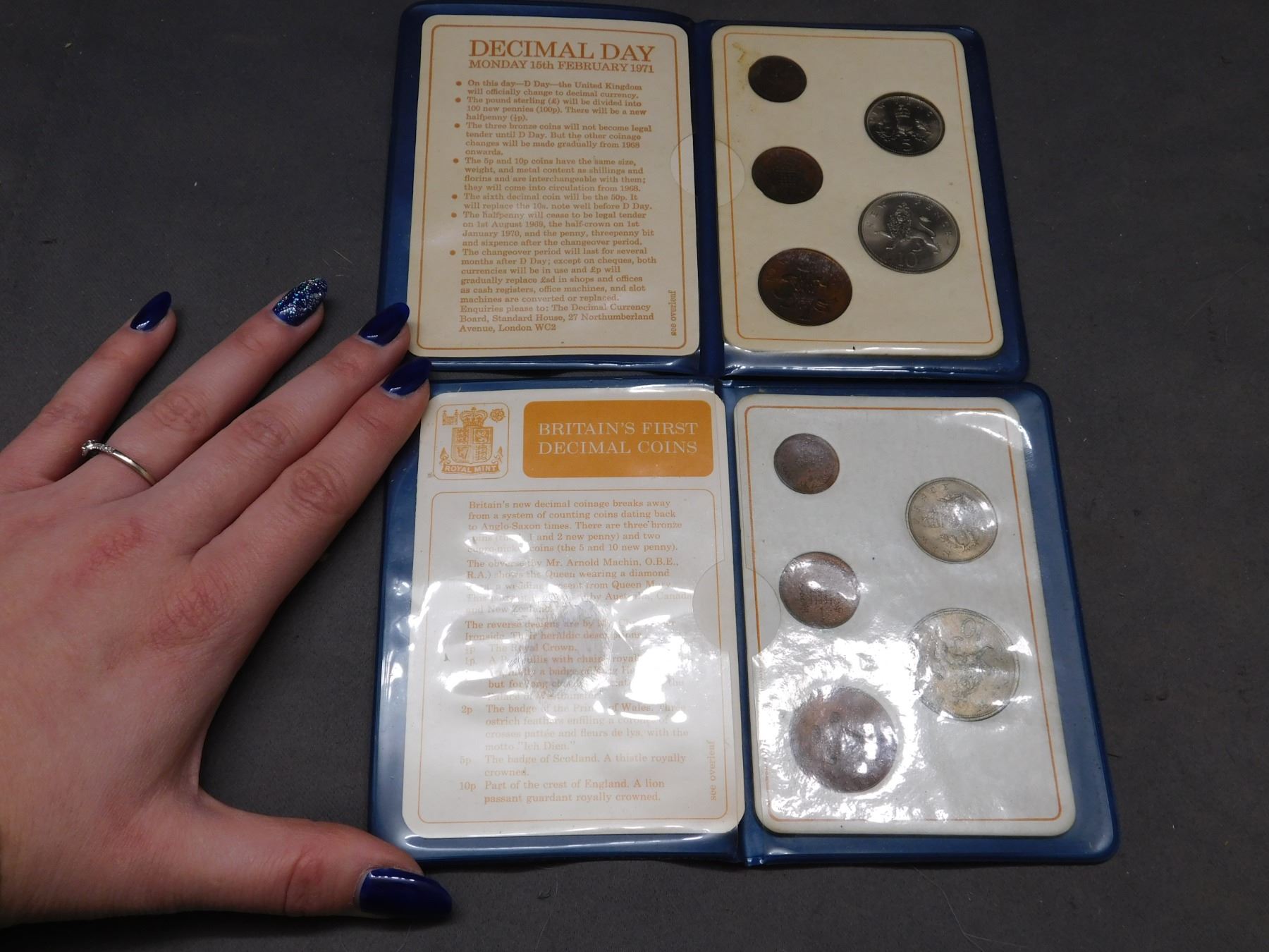 2 Sets 1971 Britain's First Decimal Coins