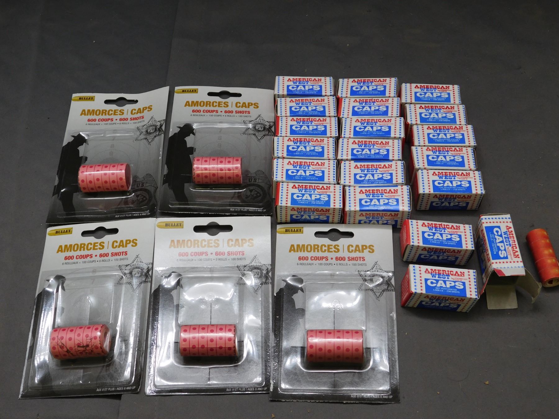 25 Boxes of Cap Gun Caps 250 Shots Per Box