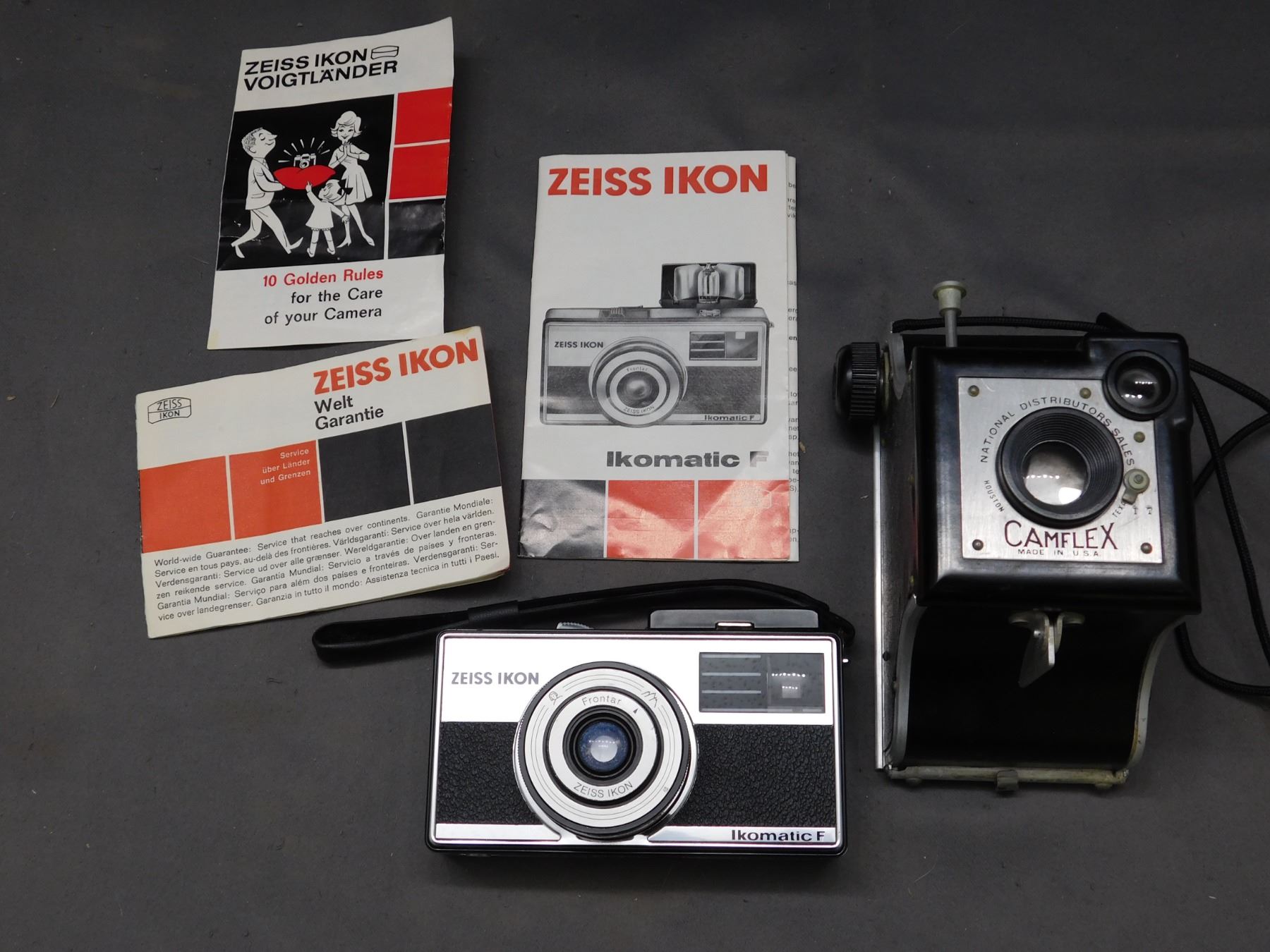 Vintage Camflex (untested) and Zeiss ikon (works) film cameras.