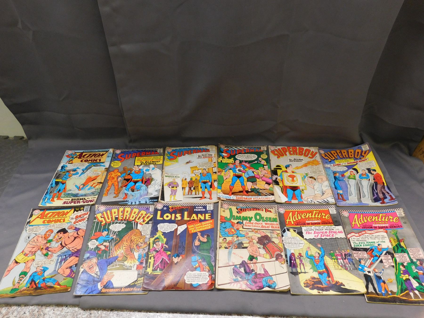 Lot of 12 Vintage 12c DC Comic Books Superman, Superboy, Adventure ...