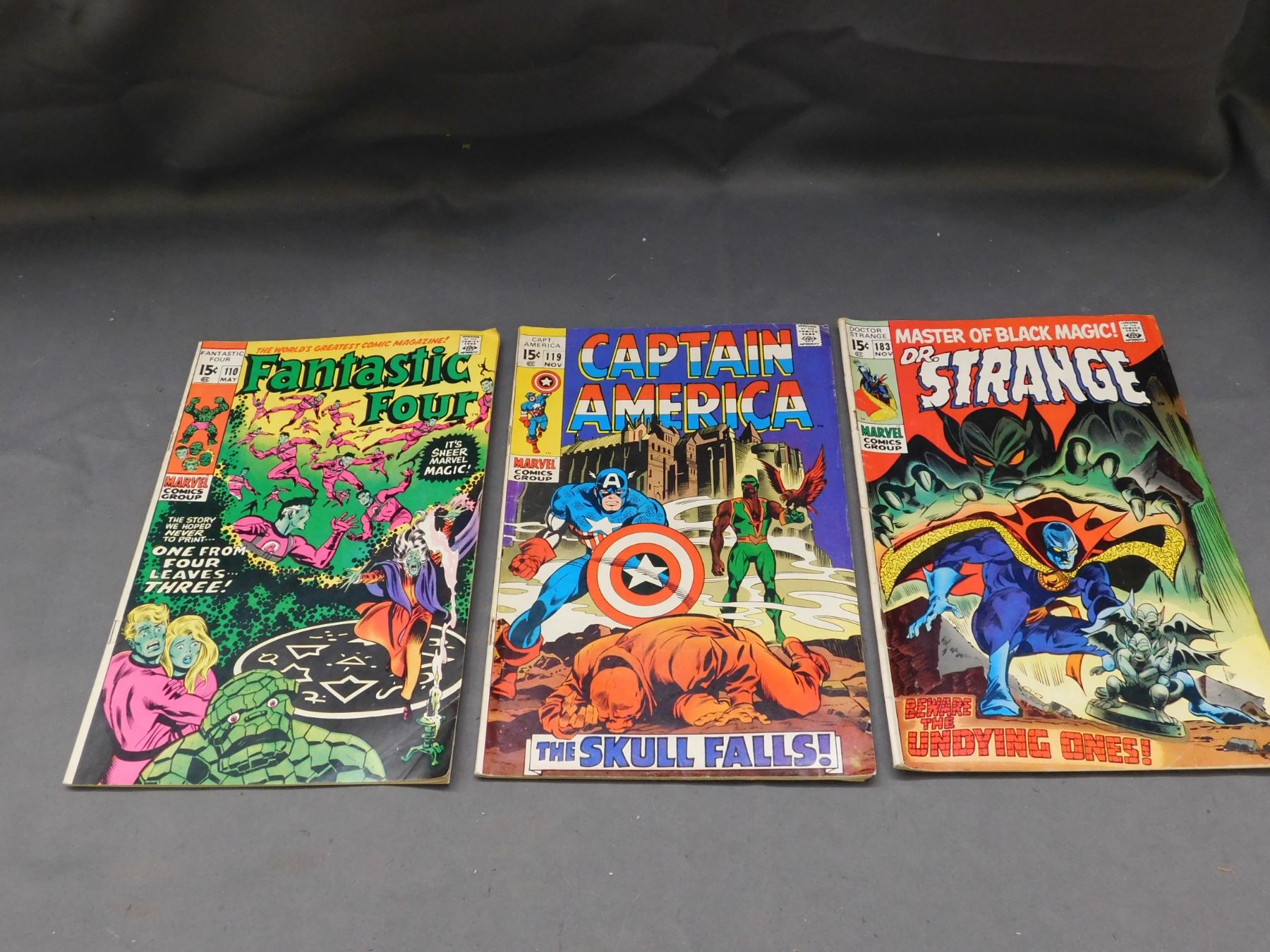 Lot of 3 15c Cover Marvel Comics Dr Strange #183, Captain America #119 ...
