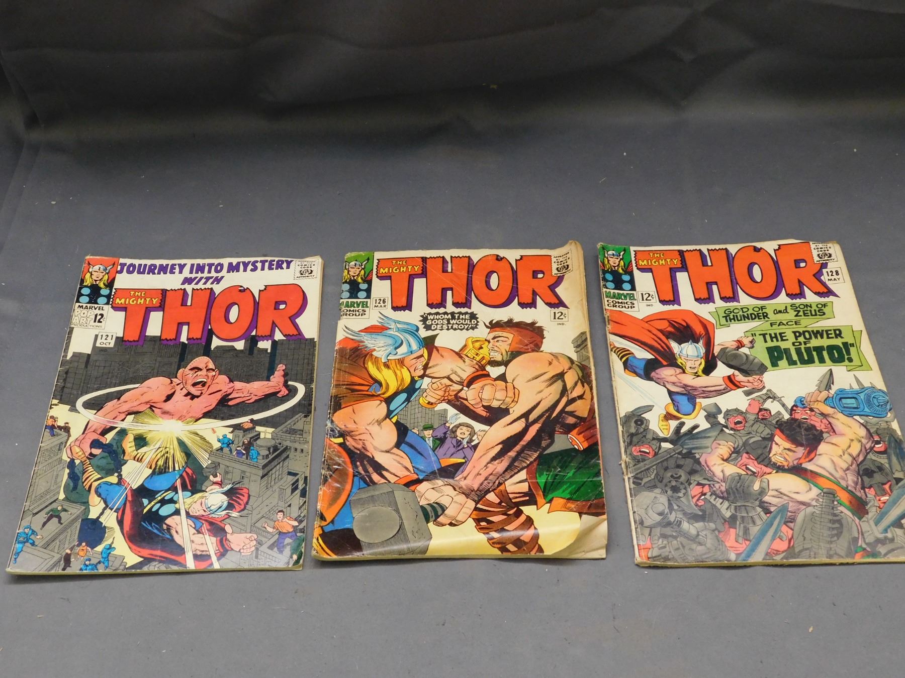 Lot of 3 Vintage 12c Comics Journey Into Mystery #121, THOR #126, #168 ...