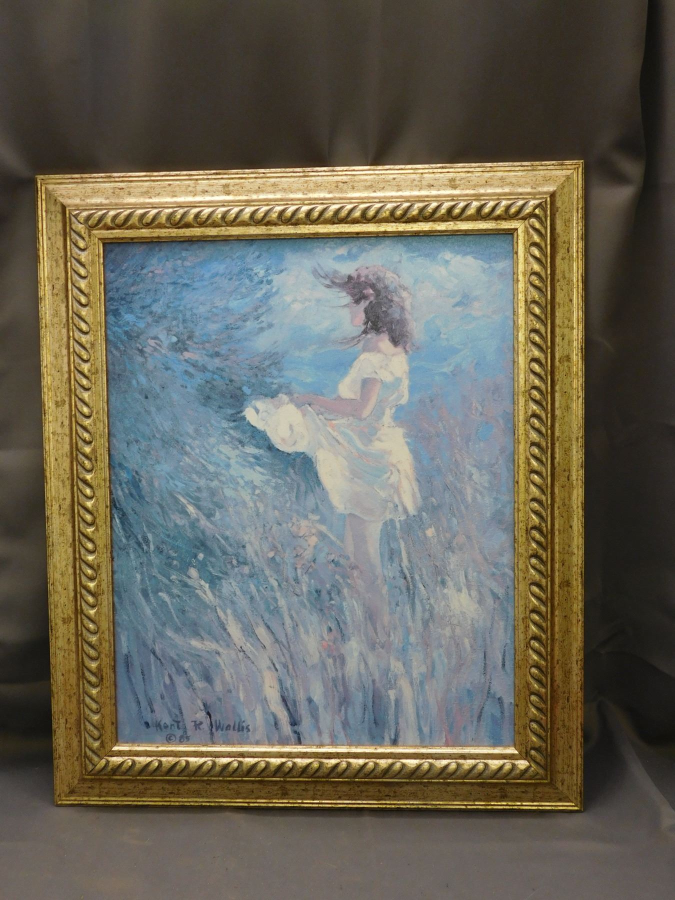 Kent R Wallis 85 Textured Print in Ornate Frame