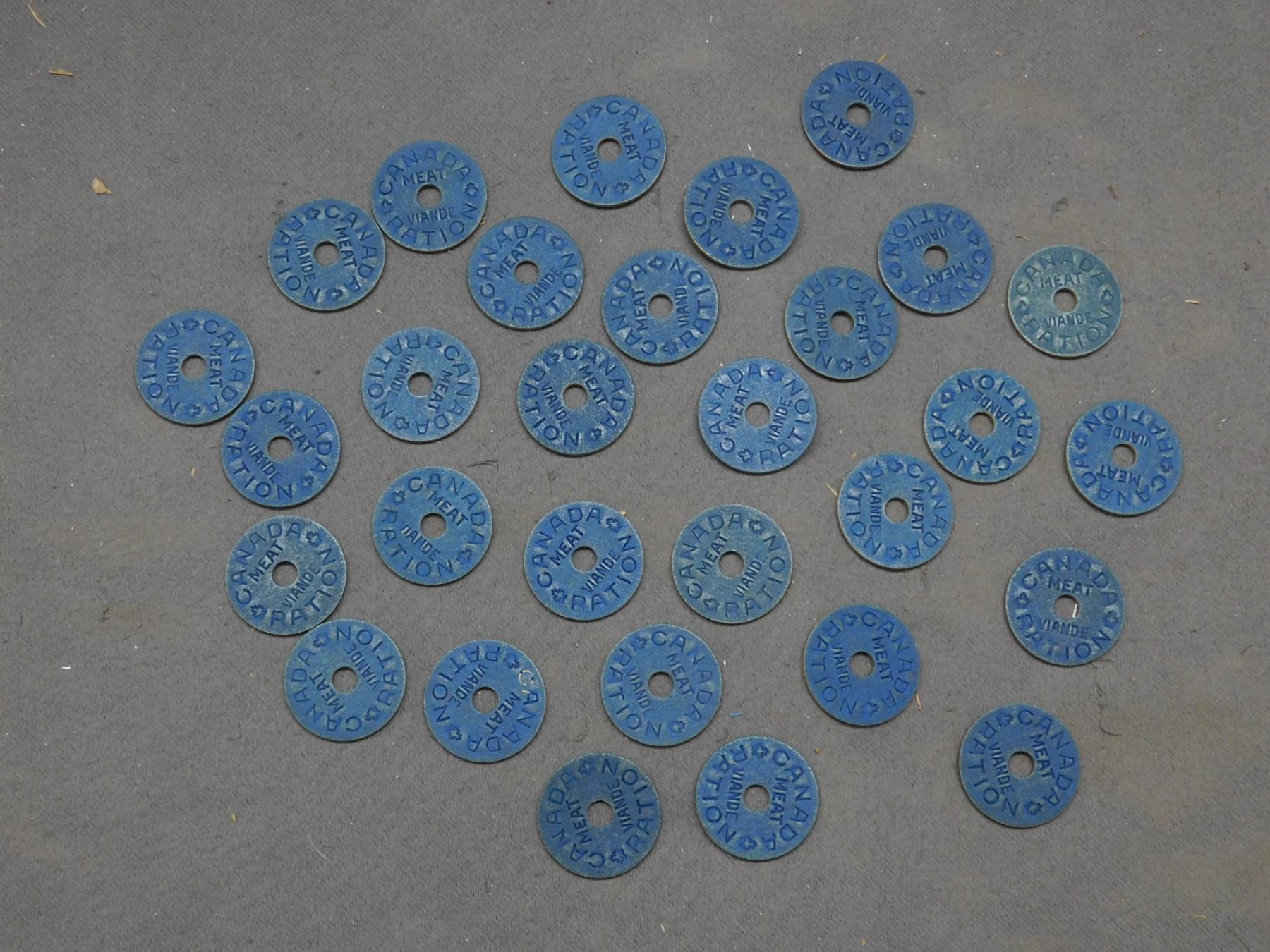 30 Canada Meat Ration Trade Tokens WWII WW2