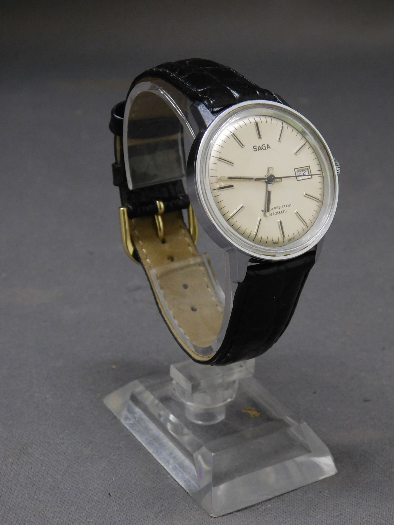 Mens Saga Automatic Watch Circa 1970's Appears Working