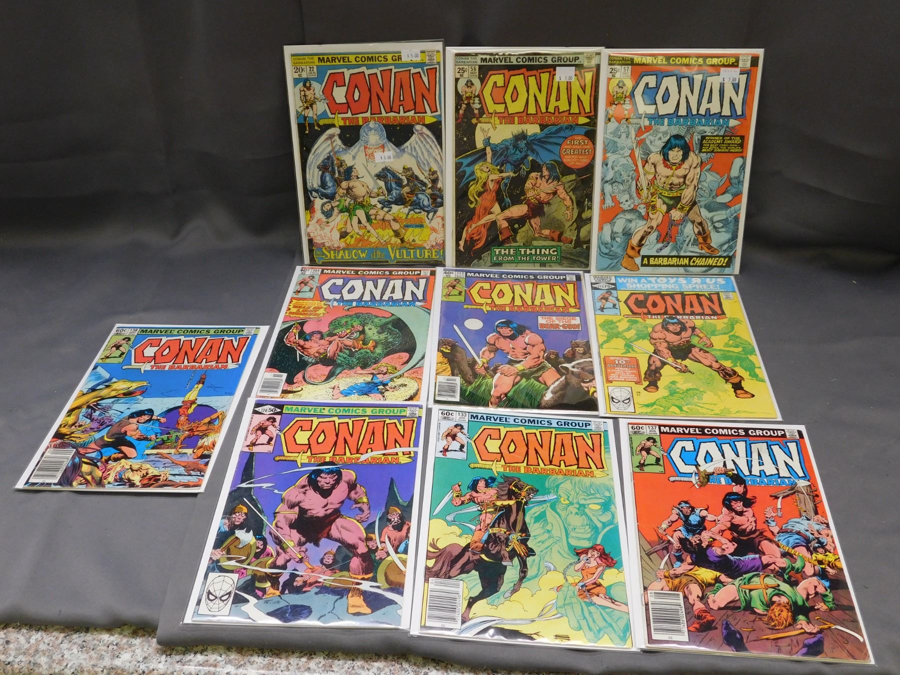 Lot of 10 Conan The Barbarian Marvel Comics Group 22, 56, 57, 104, 112 ...