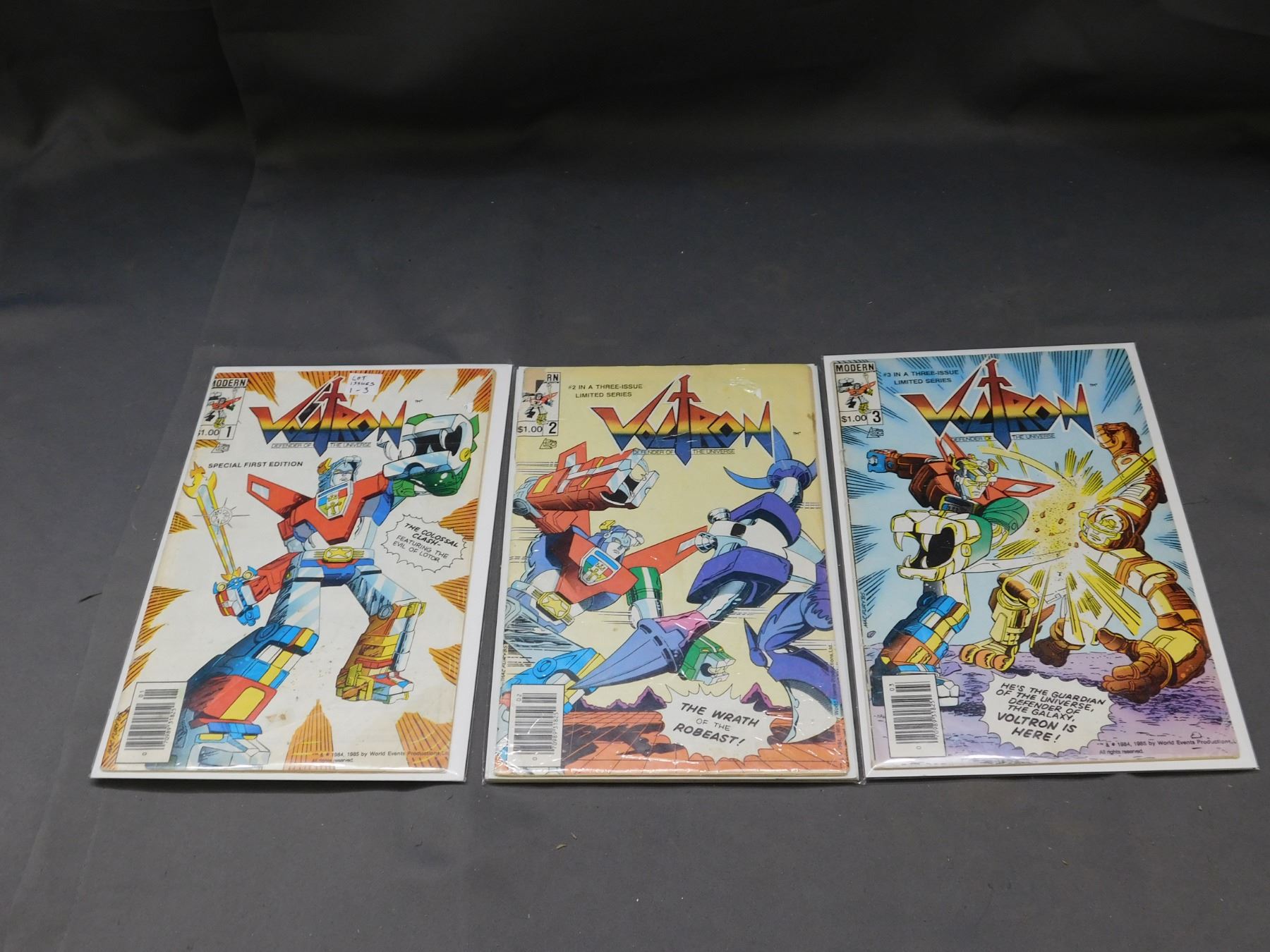 Lot of 3 Voltron #1-3 "Modern" Comics Comic Books 1980s