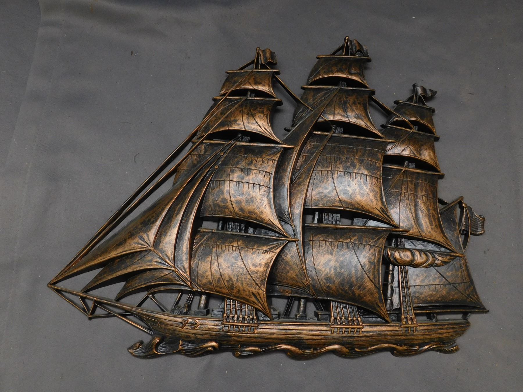 Syroco Coppercraft No 4261 Sailboat Wall Hanging Decoration