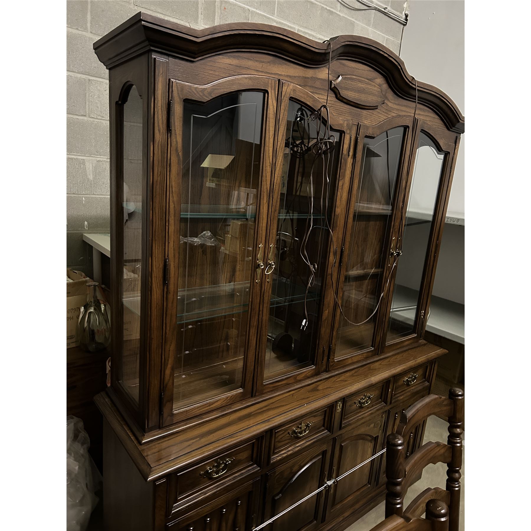 Country Oak Knechtel Vintage Dining Suite Table with 6 Chairs, 2 Leafs ...