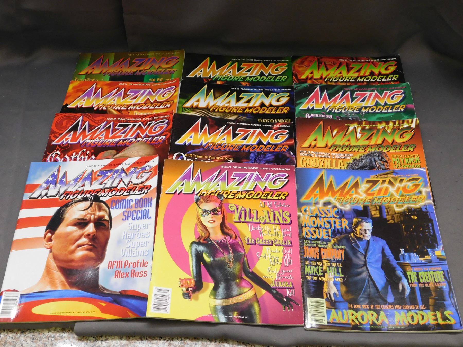 Lot of 12 Amazing Figure Modeler Magazines
