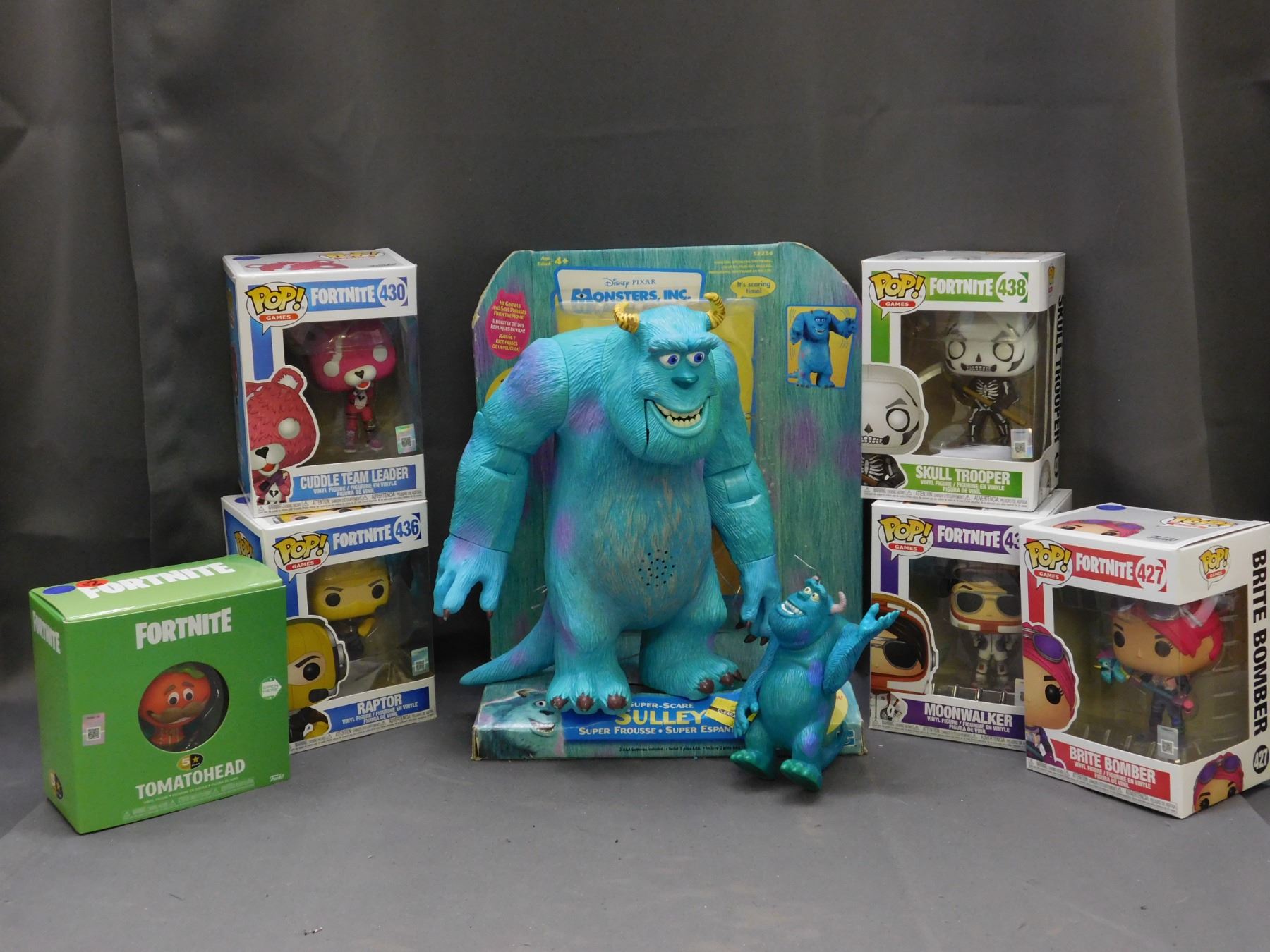 Lot of Toys Fortnite Funko POPs, Monsters Inc Scully Toys, Fortnite ...