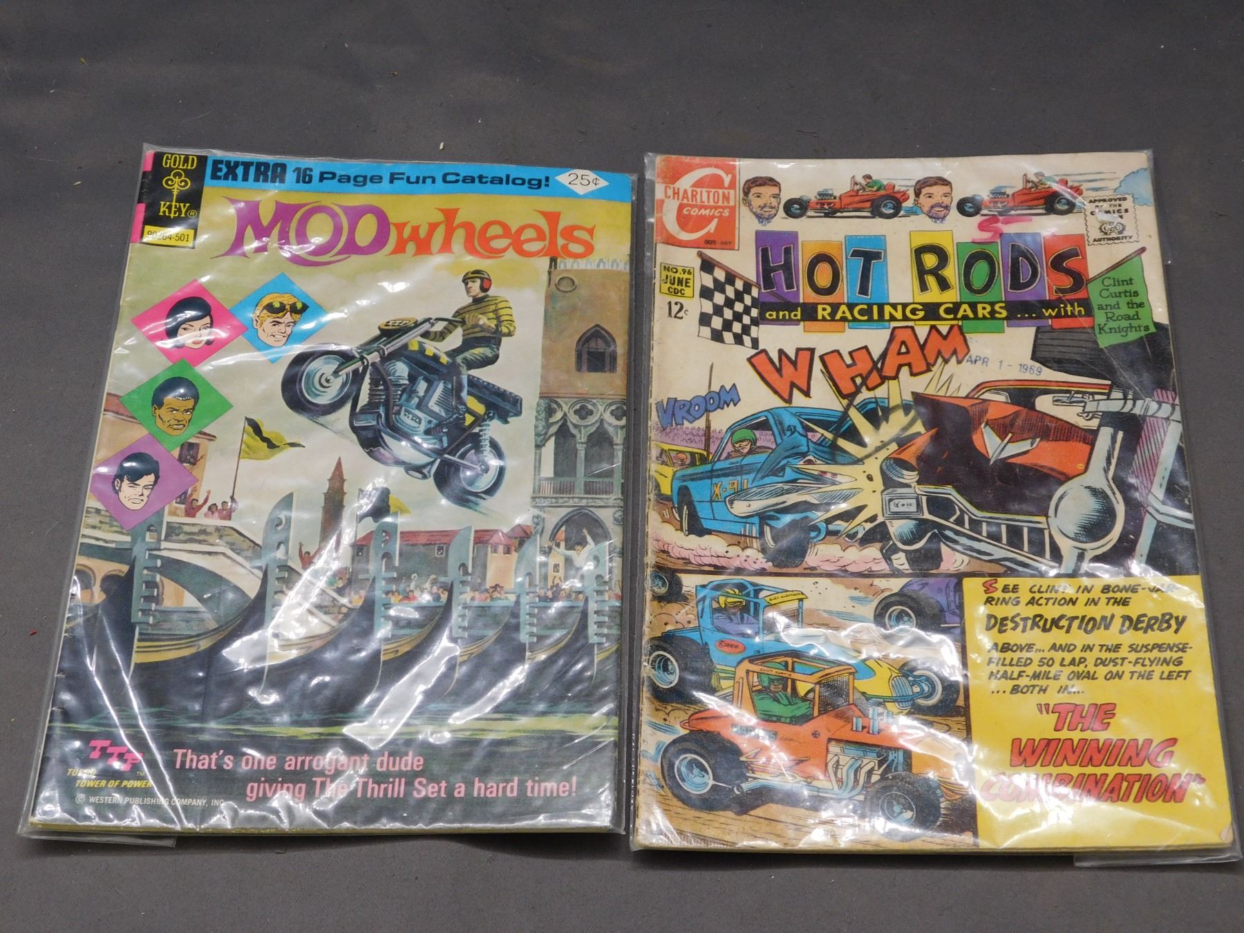 Lot of 2 Hot Rod 12c Charlton Comics & MOD Wheels Gold Key 25c