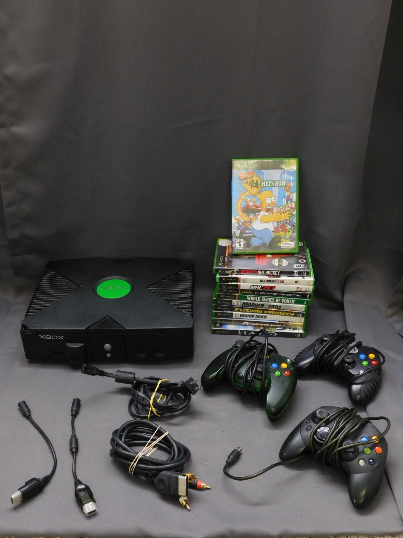 Xbox Original Video Game Console, Controllers, Power, Video & 11 Games