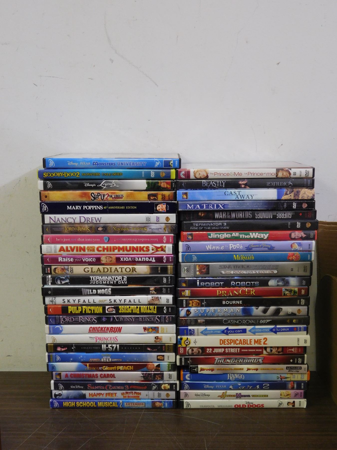 Lot of 49 DVDs Movies Assorted Genres Matrix, Pulp Fiction, Gladiator, etc