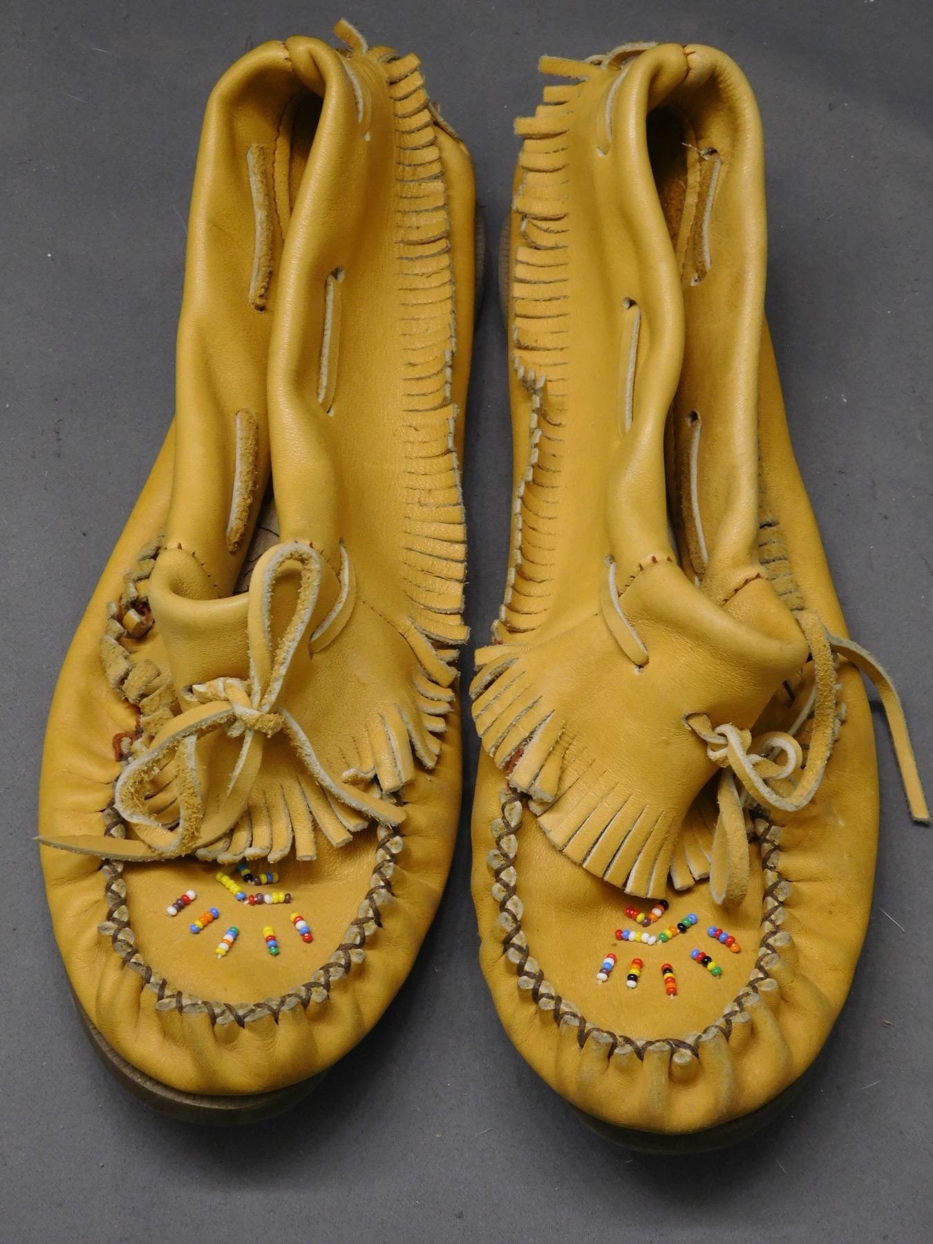 Beaded Leather Indigenous Shoes Mocassins
