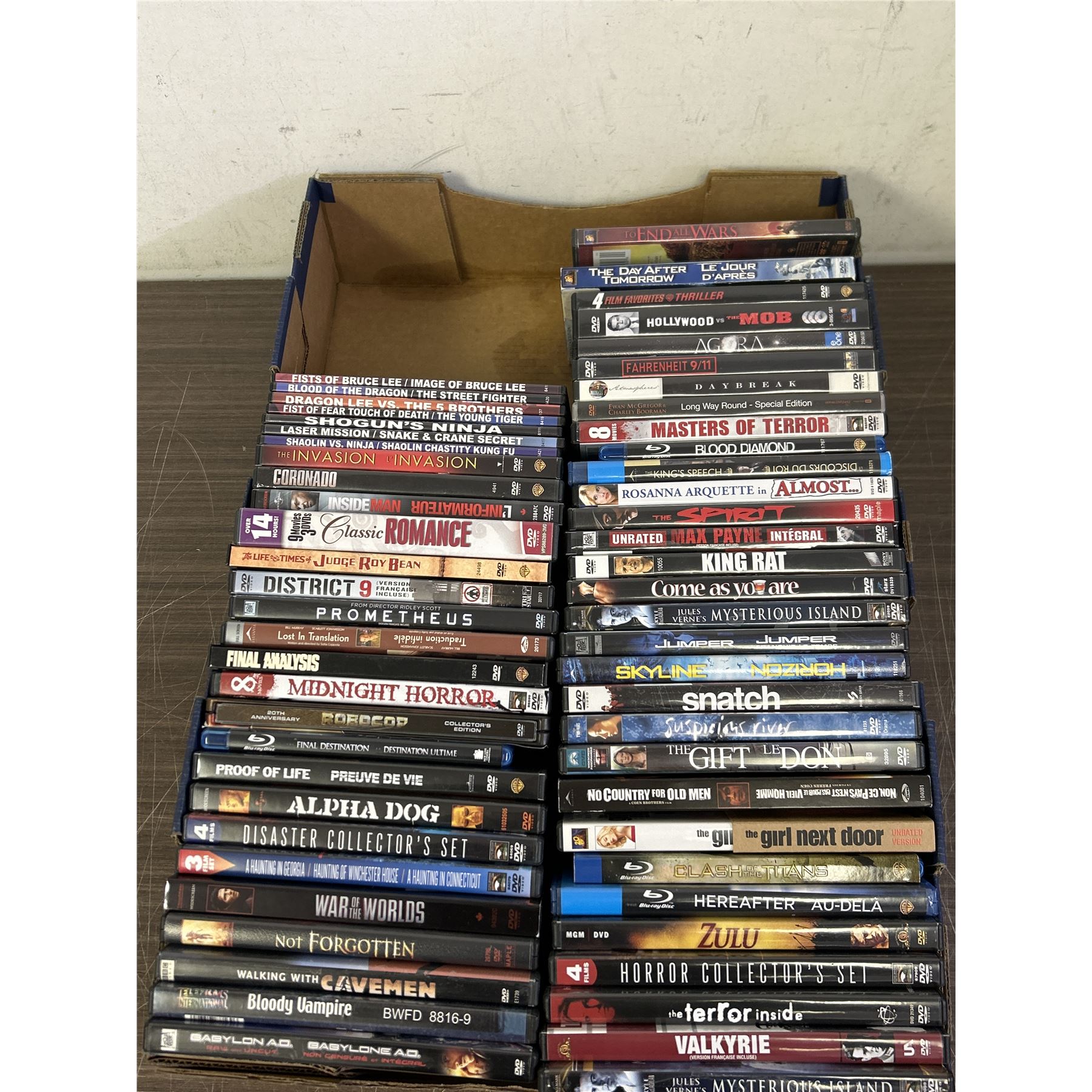 Lot of 59 DVDs Movies Assorted Genres Action, Horror, Sci-Fi, etc