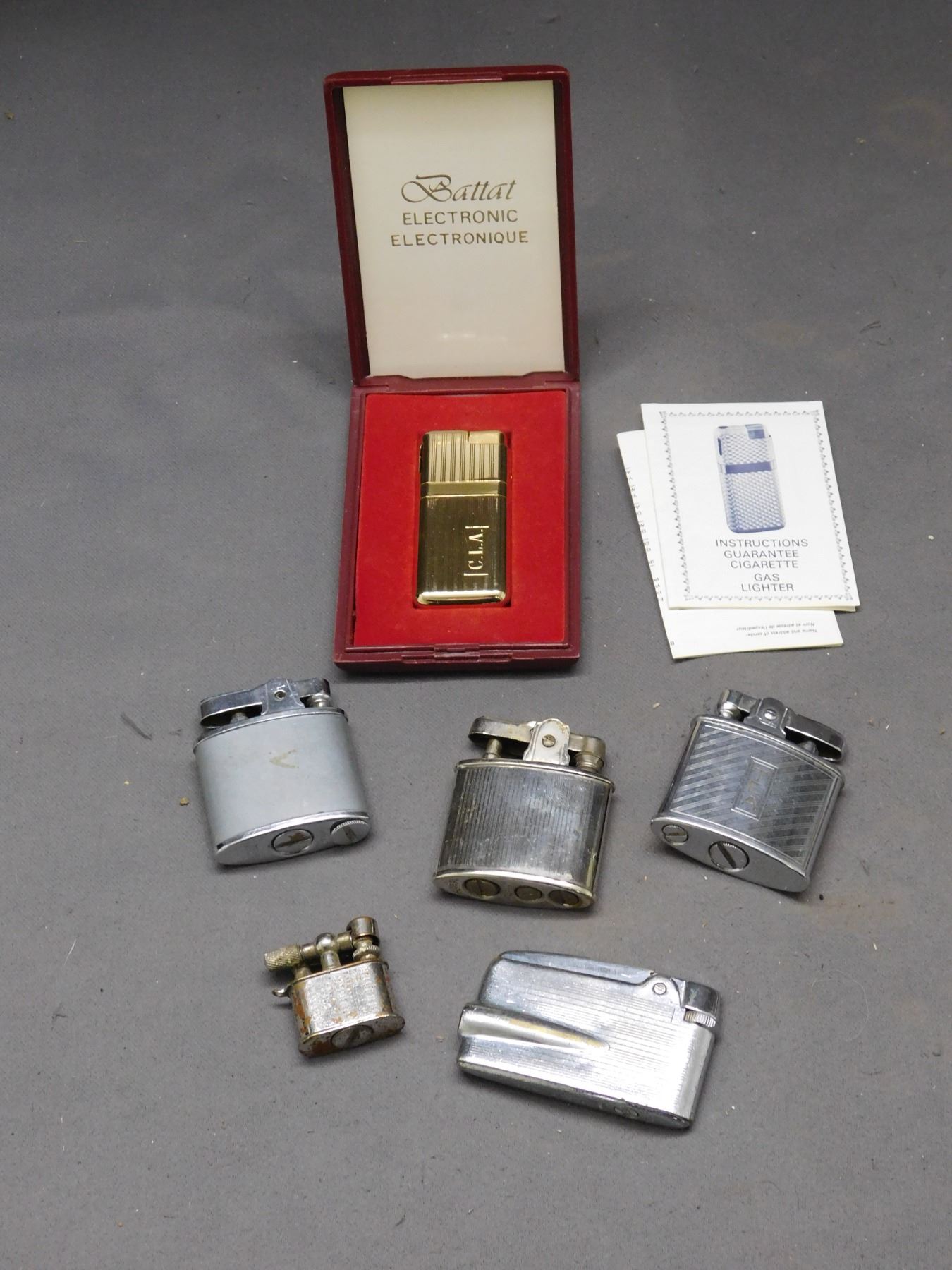 Lot of 6 Vintage Lighters Ronson, Auer, Battat