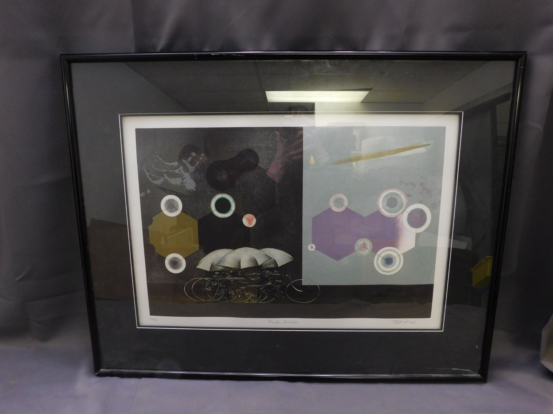 Artist Signed and Numbered Framed Abstract Print "Frontier Orbitals"