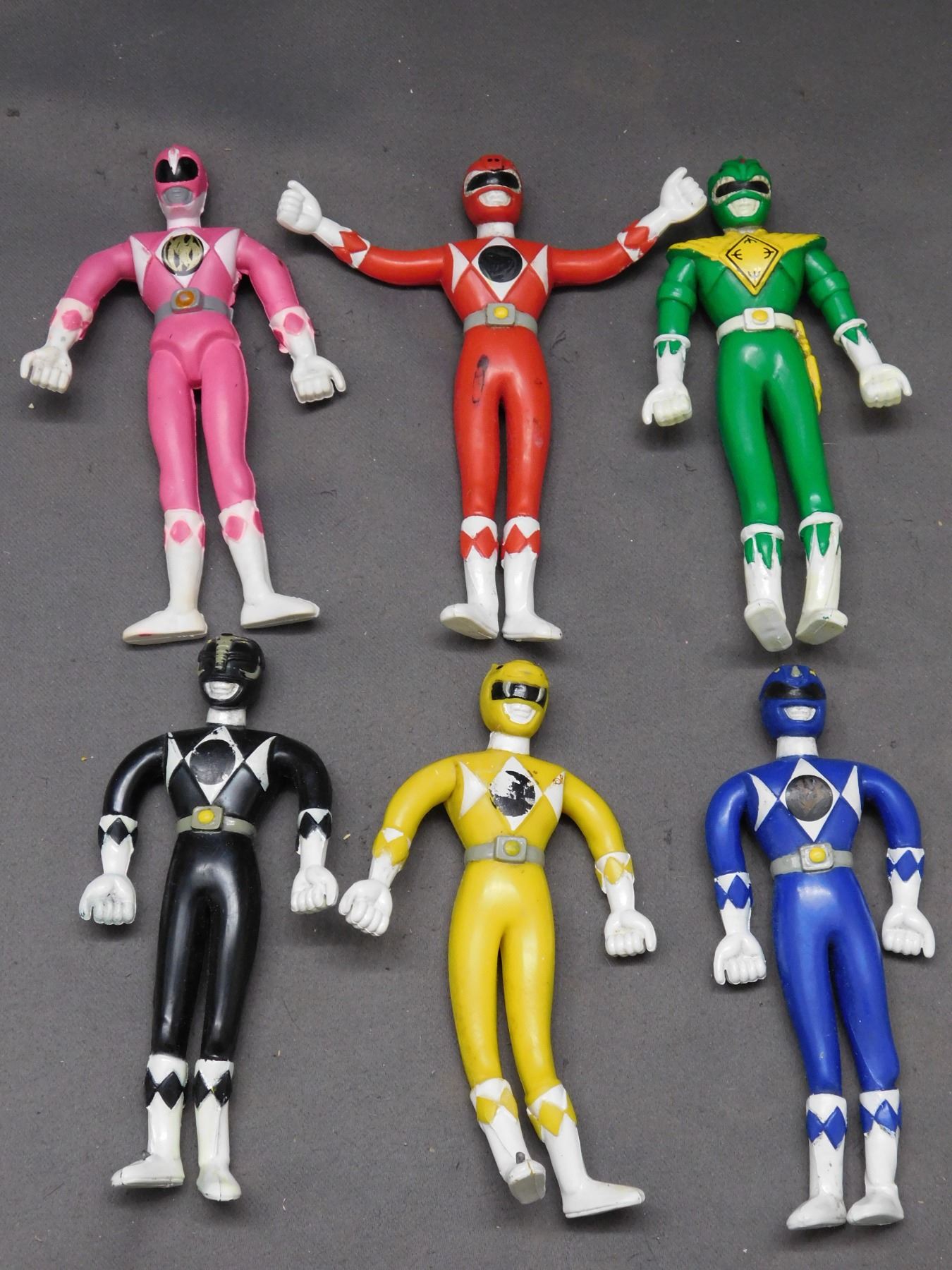 Henry Gordy 1994 Bendy Power Rangers Toys Set of 6