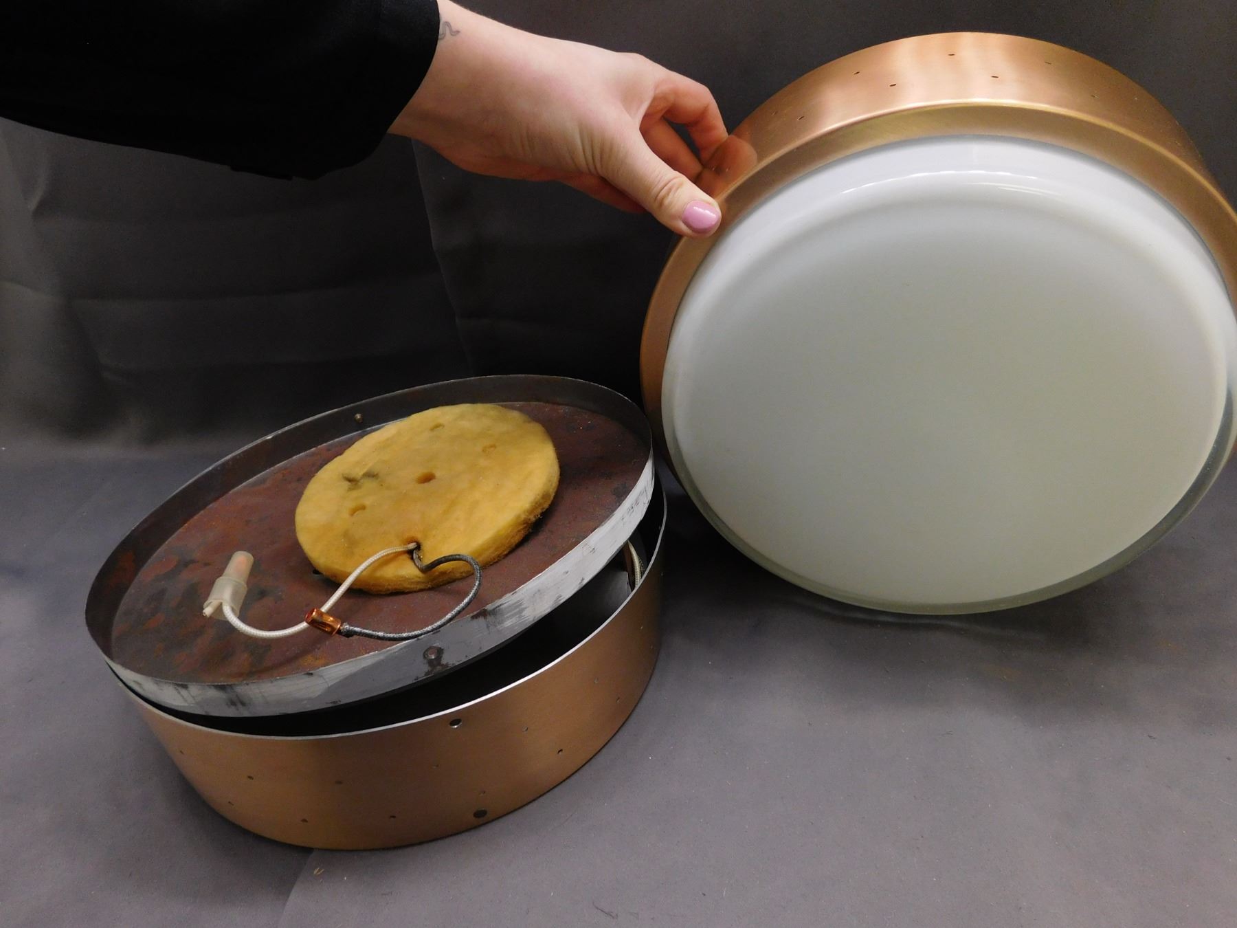 Pair of Vintage MCM Copper Ceiling Fixtures