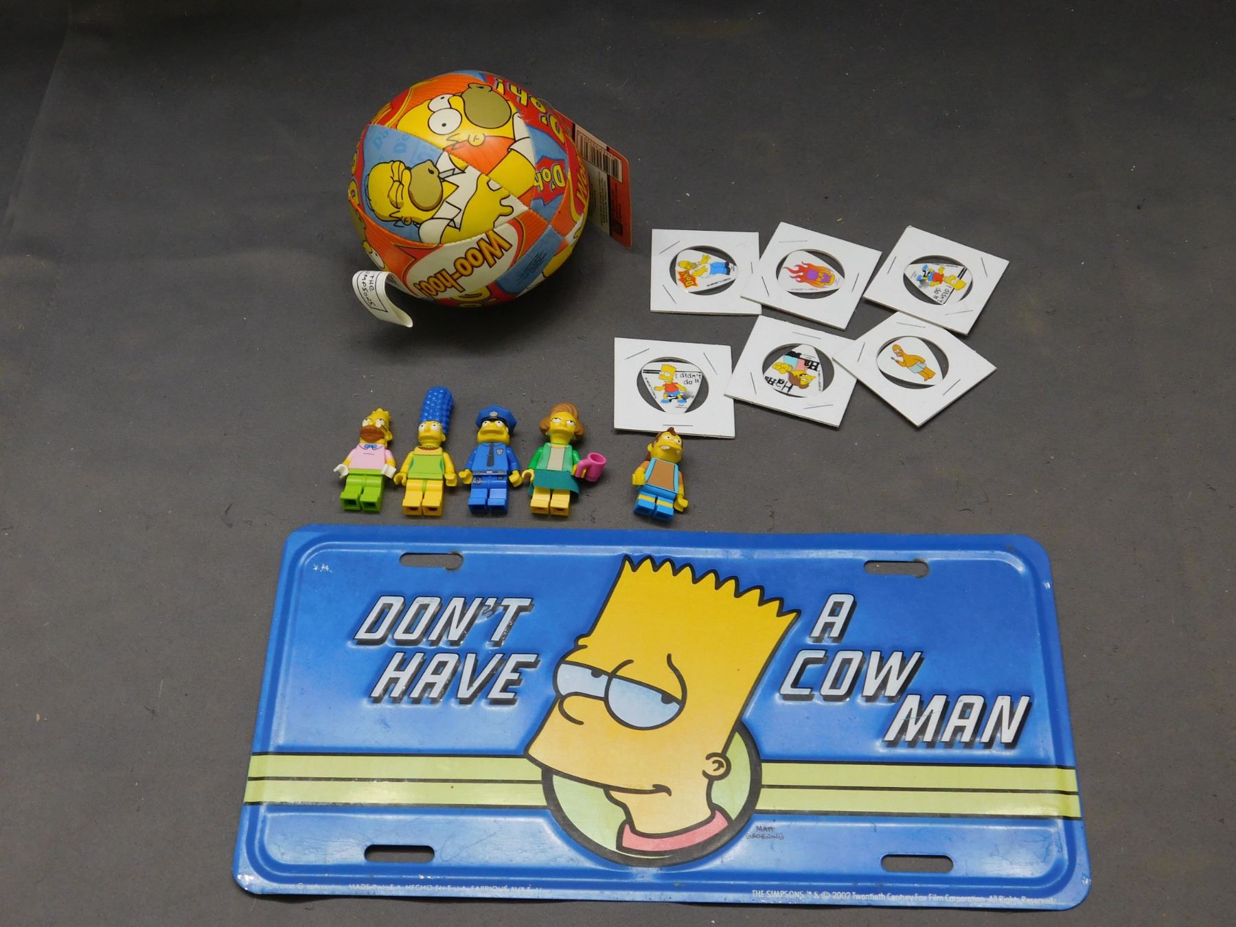 Lot of The Simpsons Collectibles Guitar Picks, LEGO Minifigs, Ball and ...