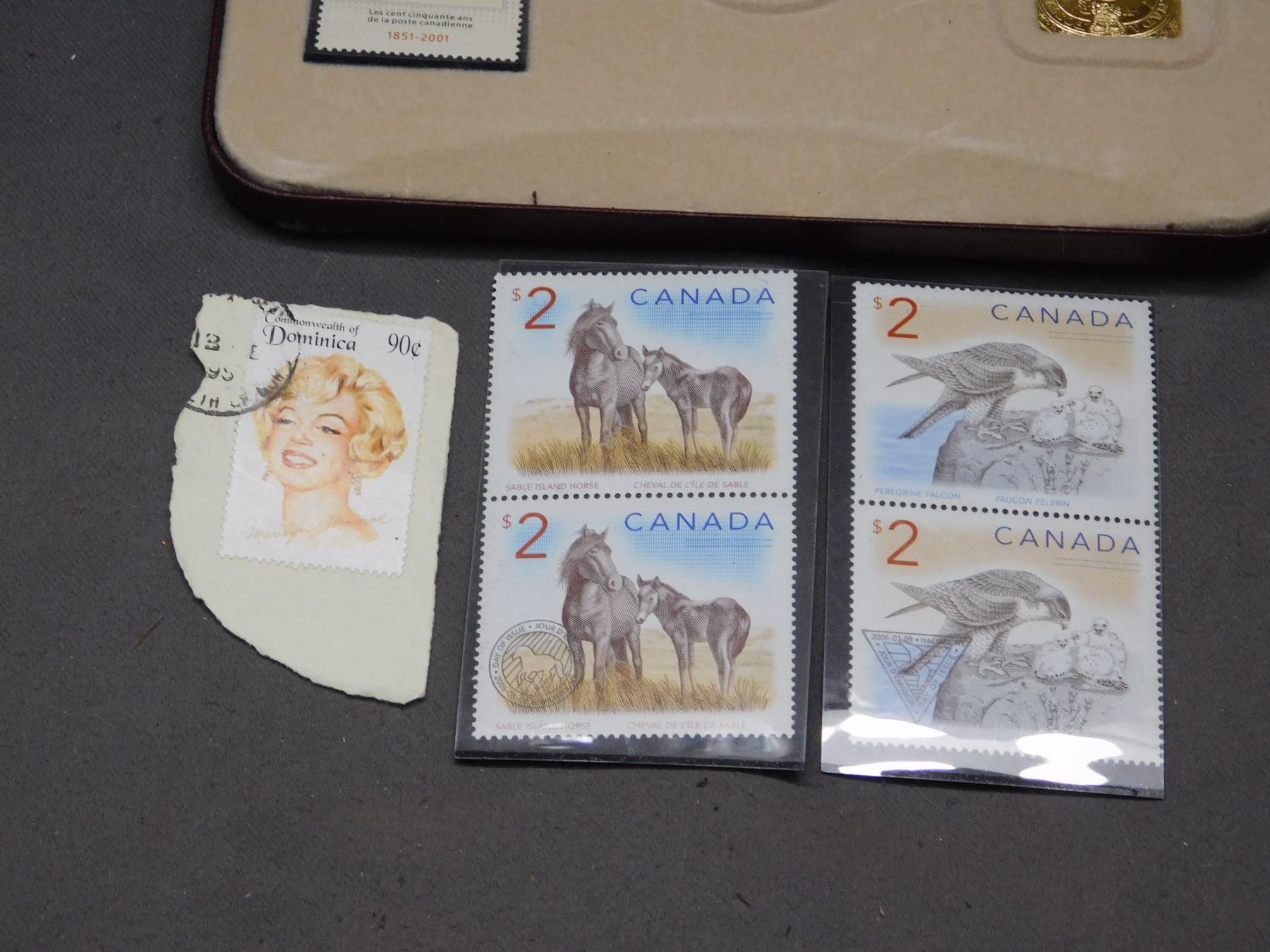 Lot of 150th Anniversary 1st Postage Stamp in Canada, Canada $2 Stamps, Marilyn Monroe Dominica 90c