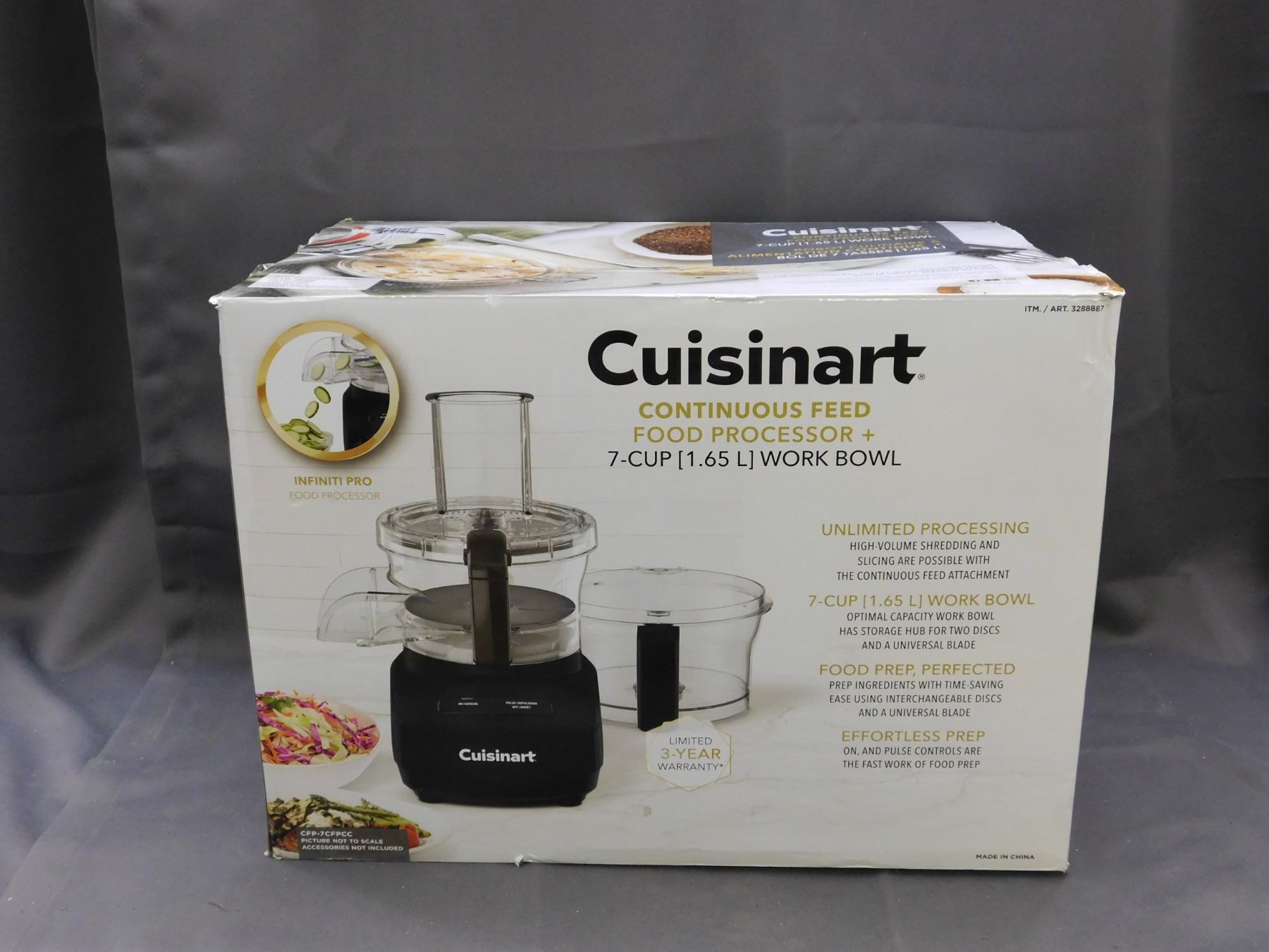 Cuisinart Continuous Feed Food Processor + 7 Cup Workbowl NEW/RETURN