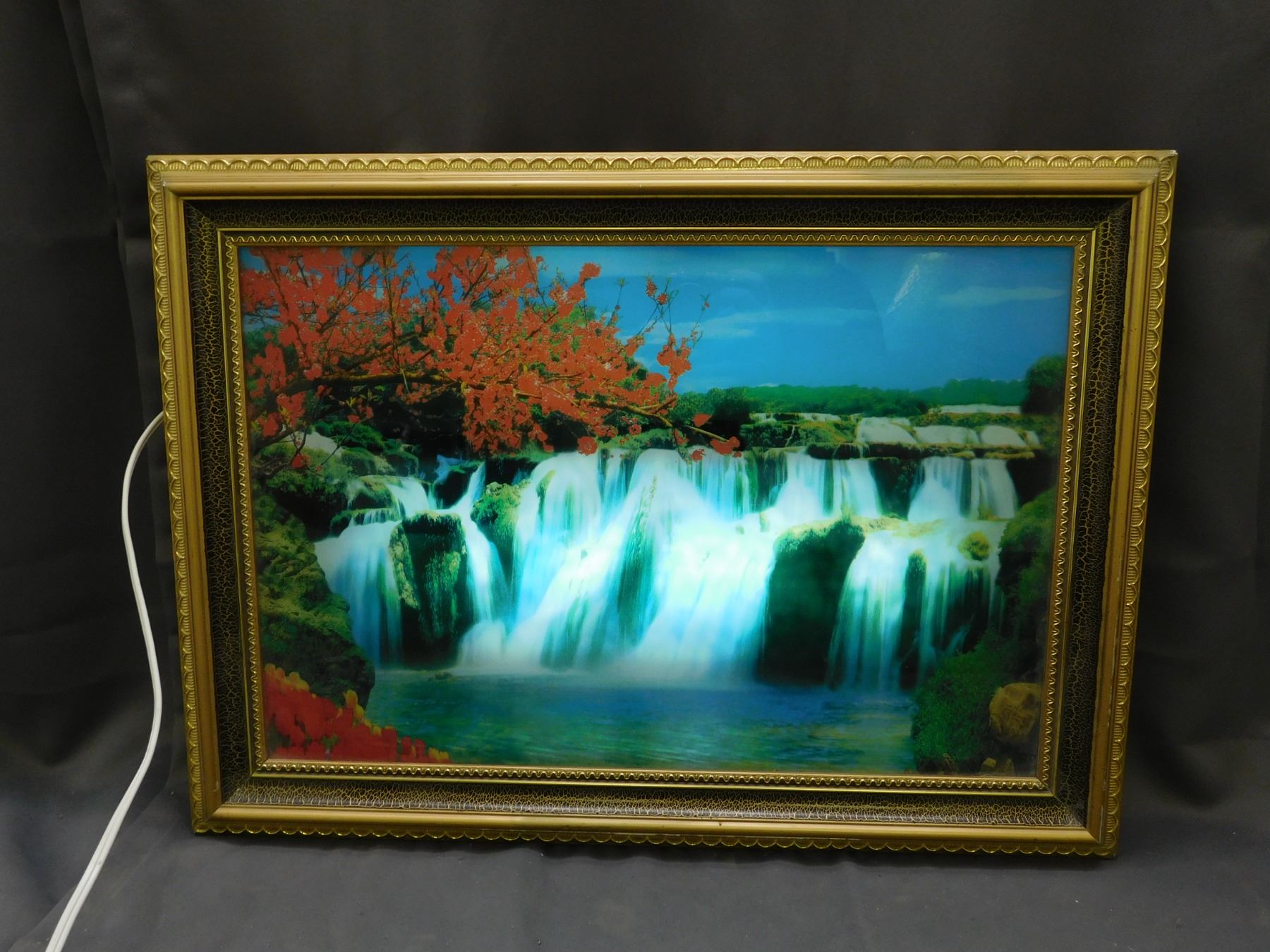 Vintage Motion Light Framed Wall Decor Waterfalls